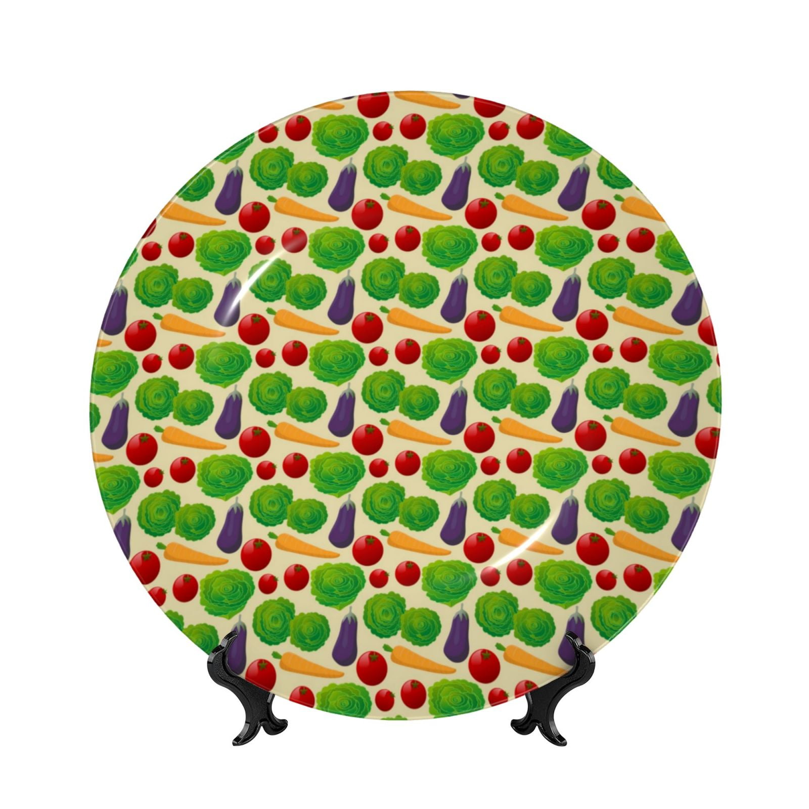 Balery Vegetable Print Bone China Decorative Plate Ceramic Dinner ...