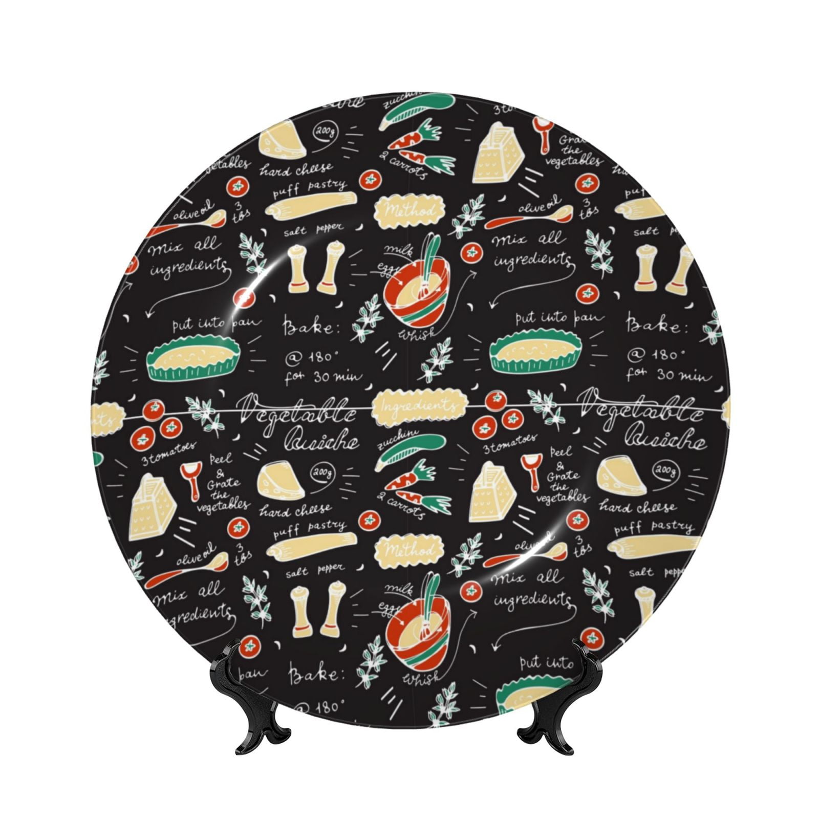 Balery Vegetable Quiche Print Bone China Decorative Plate Ceramic ...