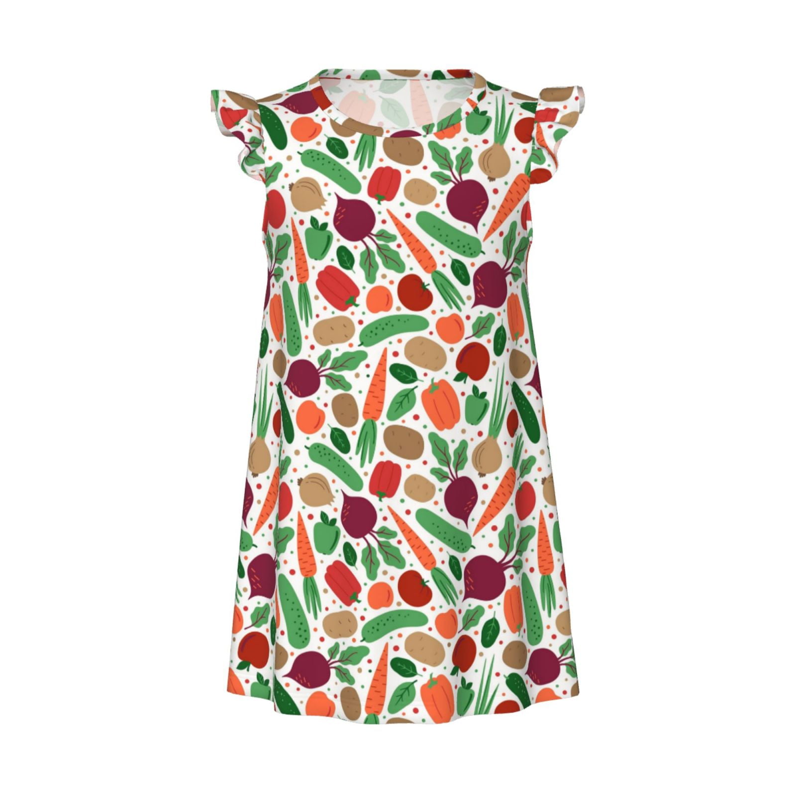 Balery Vegetables Princess Nightgown for Girls Flutter Sleeve Cotton ...