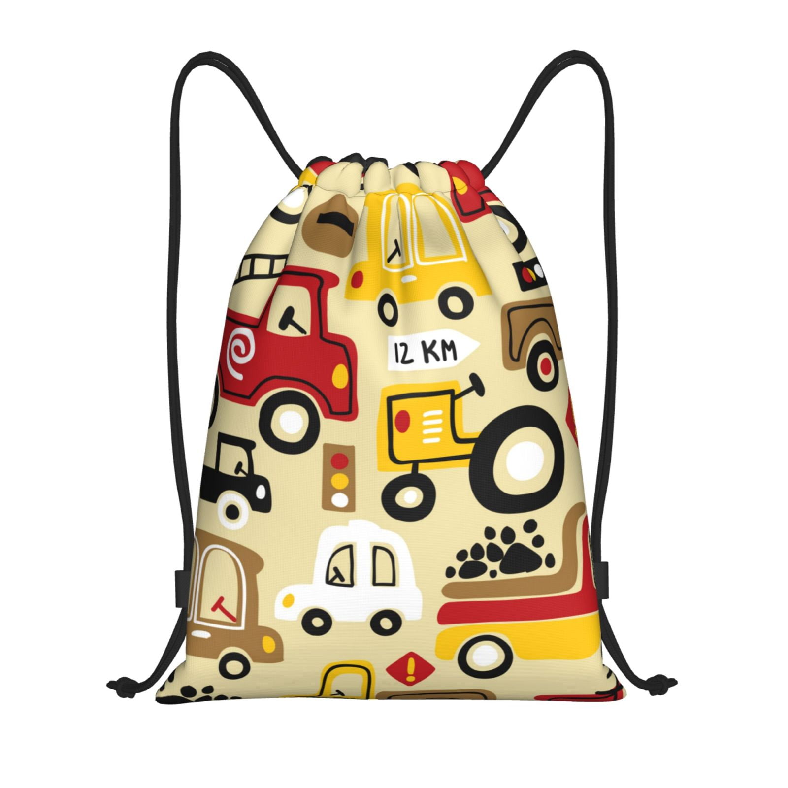Balery Vehicles Pattern Drawstring Backpack Bag Sport Gym Sackpack ...