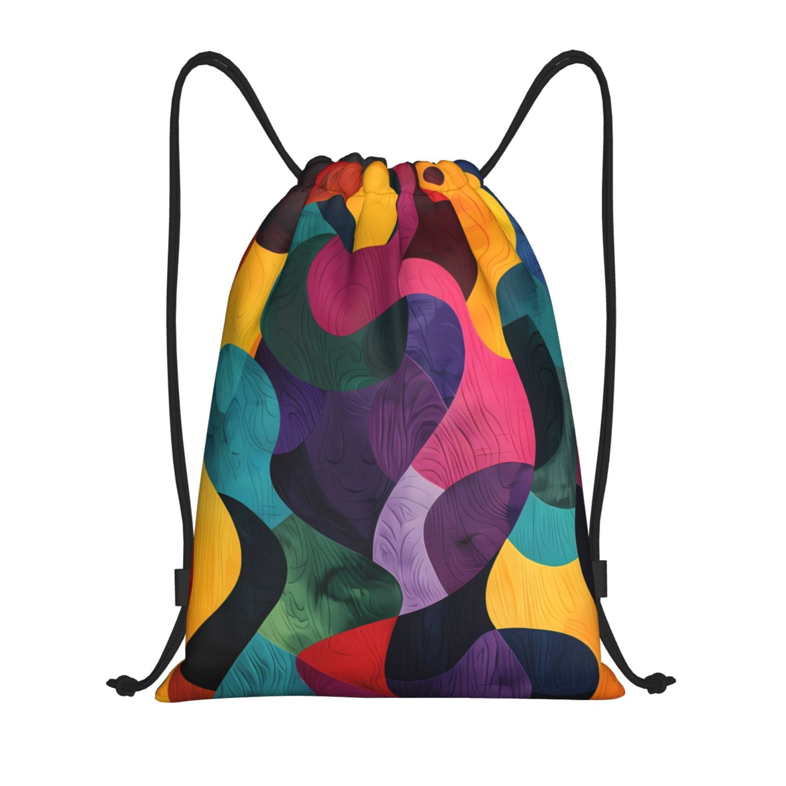 Balery Vibrant Abstract Flow Pattern Drawstring Backpack Bag Sport Gym ...