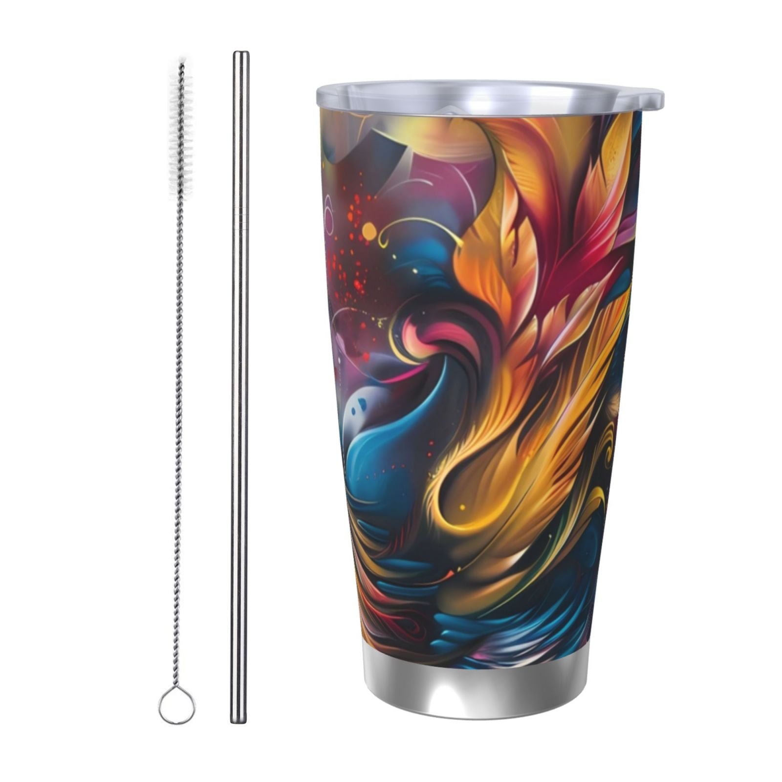 Balery Vibrant Rooster Painting Pattern 20oz Insulated Car Cup with ...