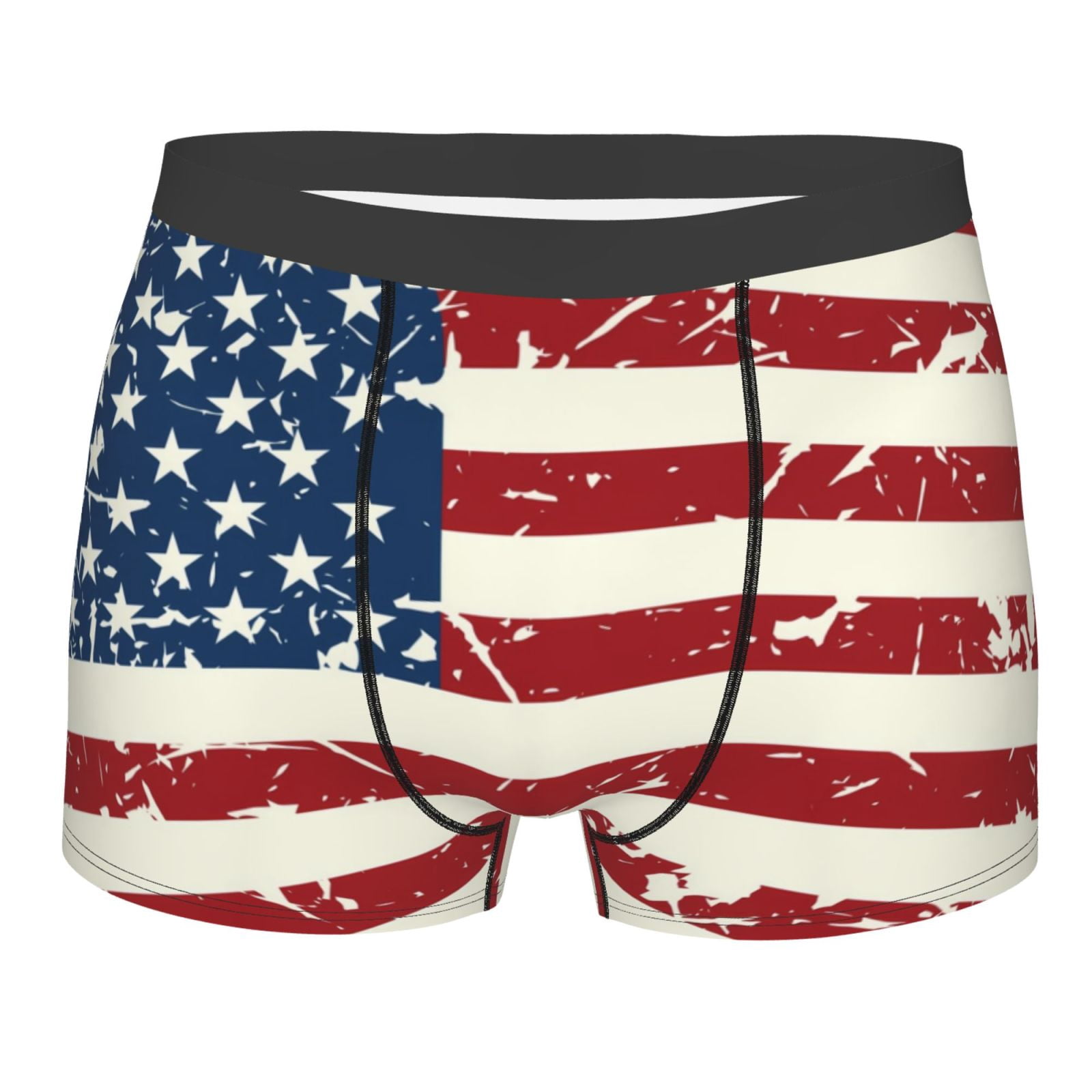 Balery Vintage American Flag Men's Boxer Briefs, Soft and Breathable ...