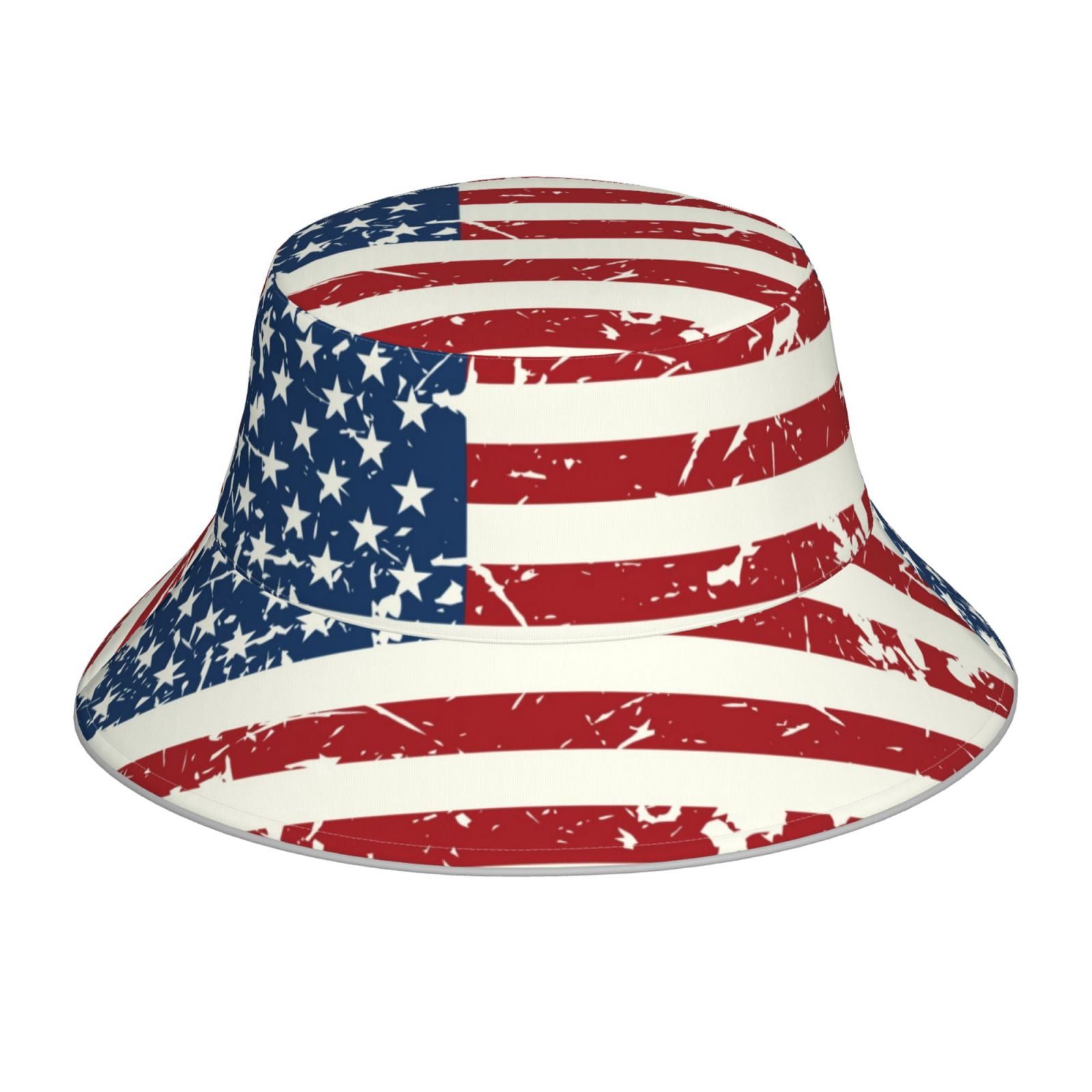 Balery Vintage American Flag Sun Hats for Men Women Bucket Hat UPF 50 ...