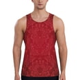 Balery Vintage Burgundy Pattern Men's Workout Tank Top Gym Muscle Tee ...