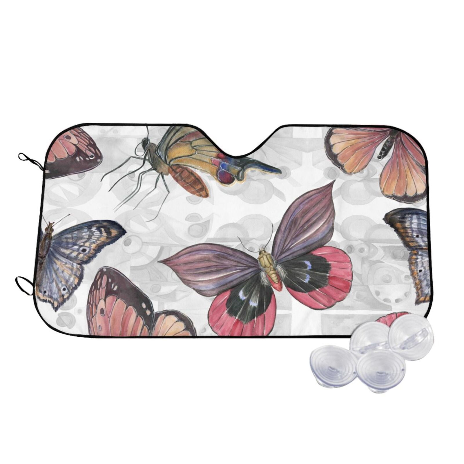 Balery Vintage Butterflies Print Car Windshield Sun Shade,Windshield ...