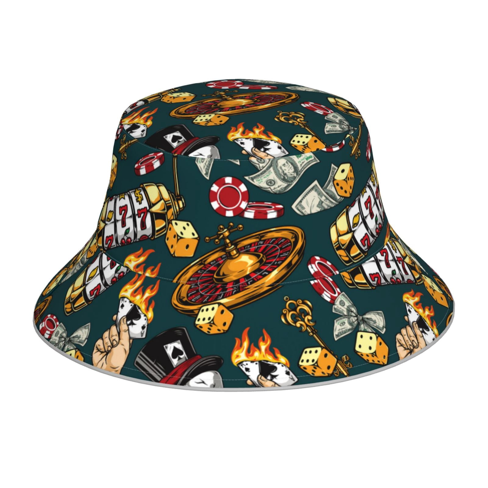 Balery Vintage Casino Chips Sun Hats for Men Women Bucket Hat UPF 50 ...