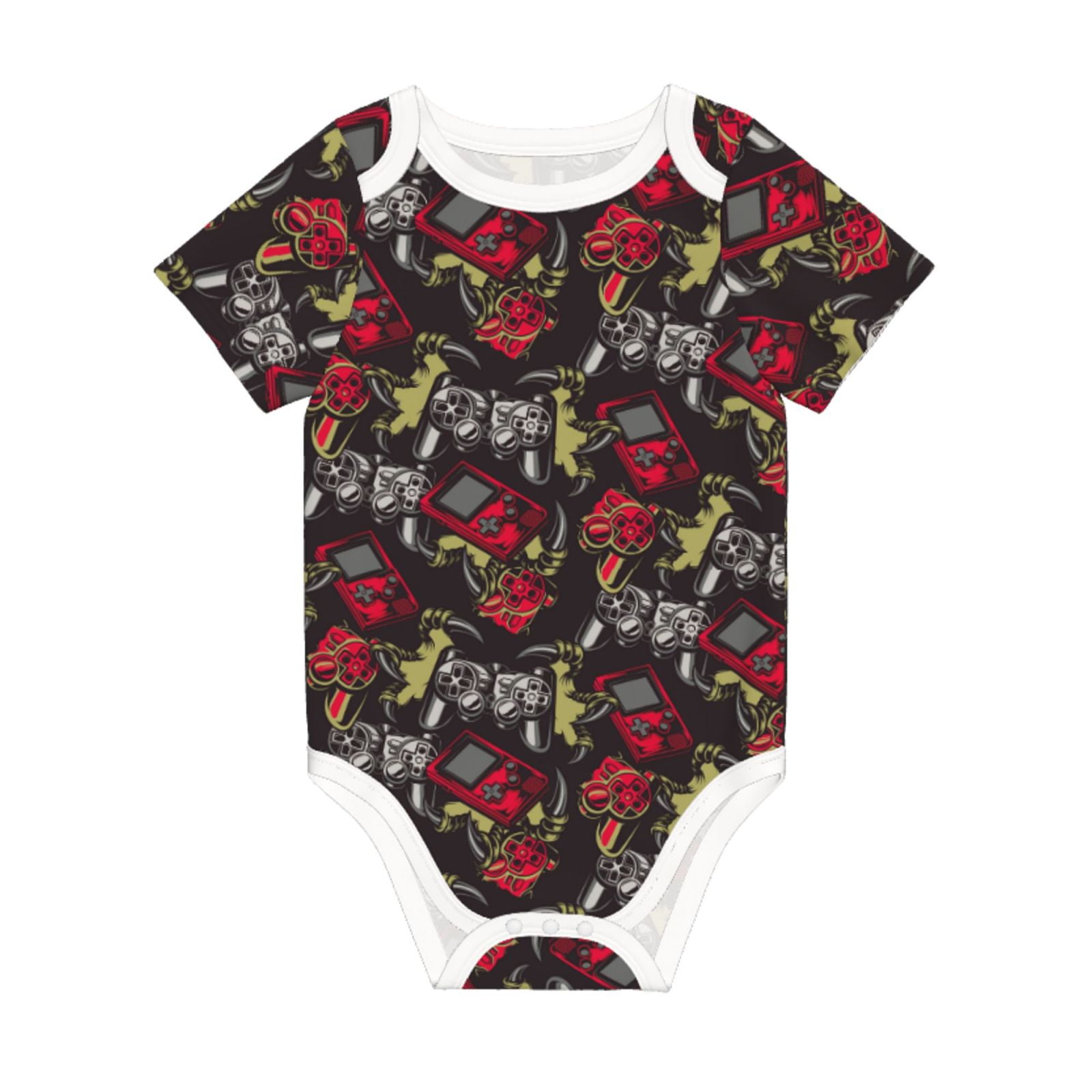 Balery Vintage Gaming Pattern Baby Climbing Clothes Infant Bodysuit ...