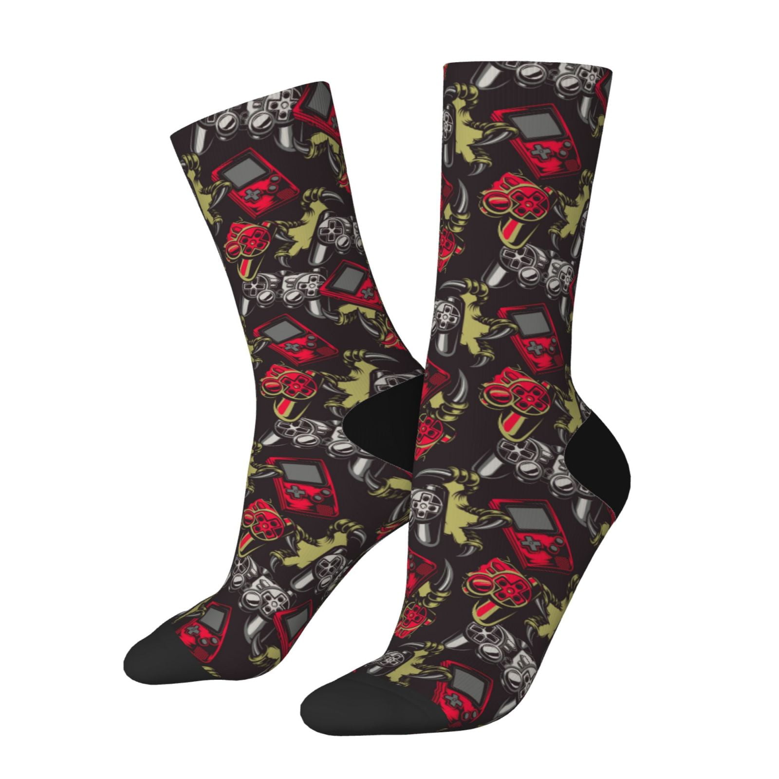Balery Vintage Gaming Pattern Crew Socks Unisex– Soft & Breathable ...
