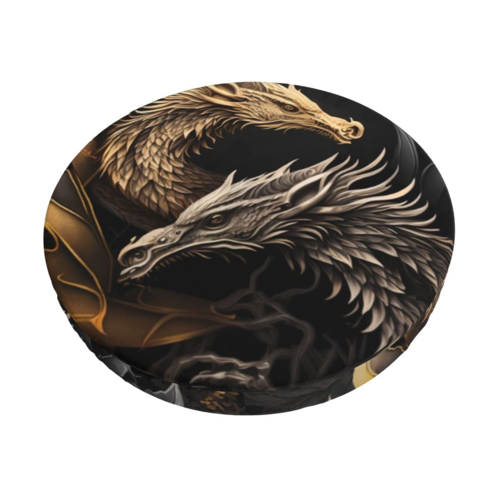 Balery Vintage Metal Dragon Round Bar Stool Seat Covers Velvet Fabric ...