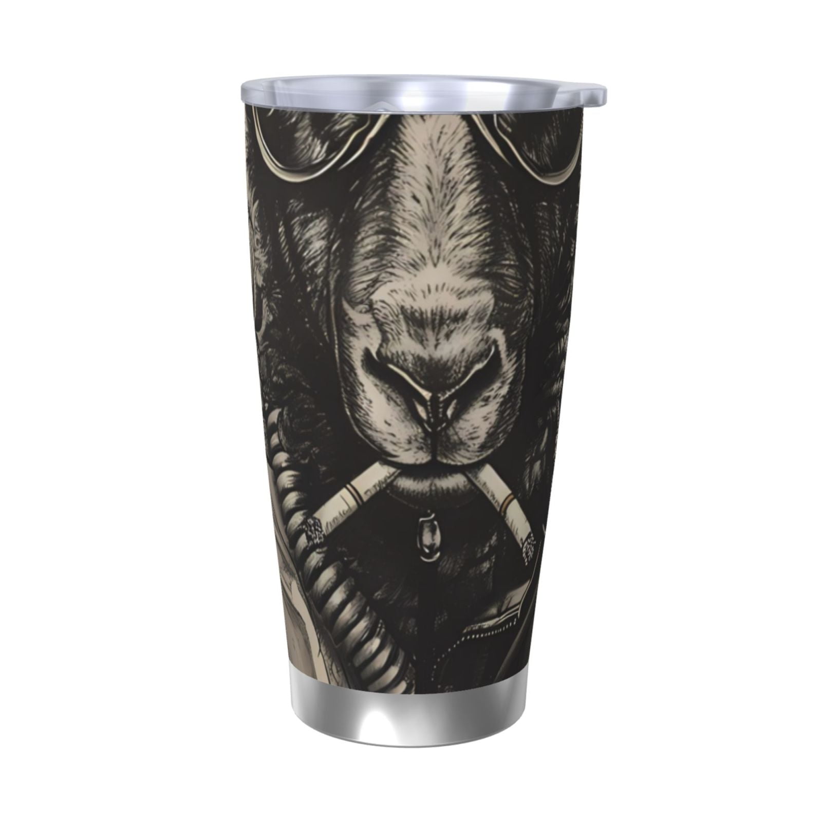 Balery Vintage Ram Pilot Pattern 20oz Insulated Car Cup with Dual Drink ...
