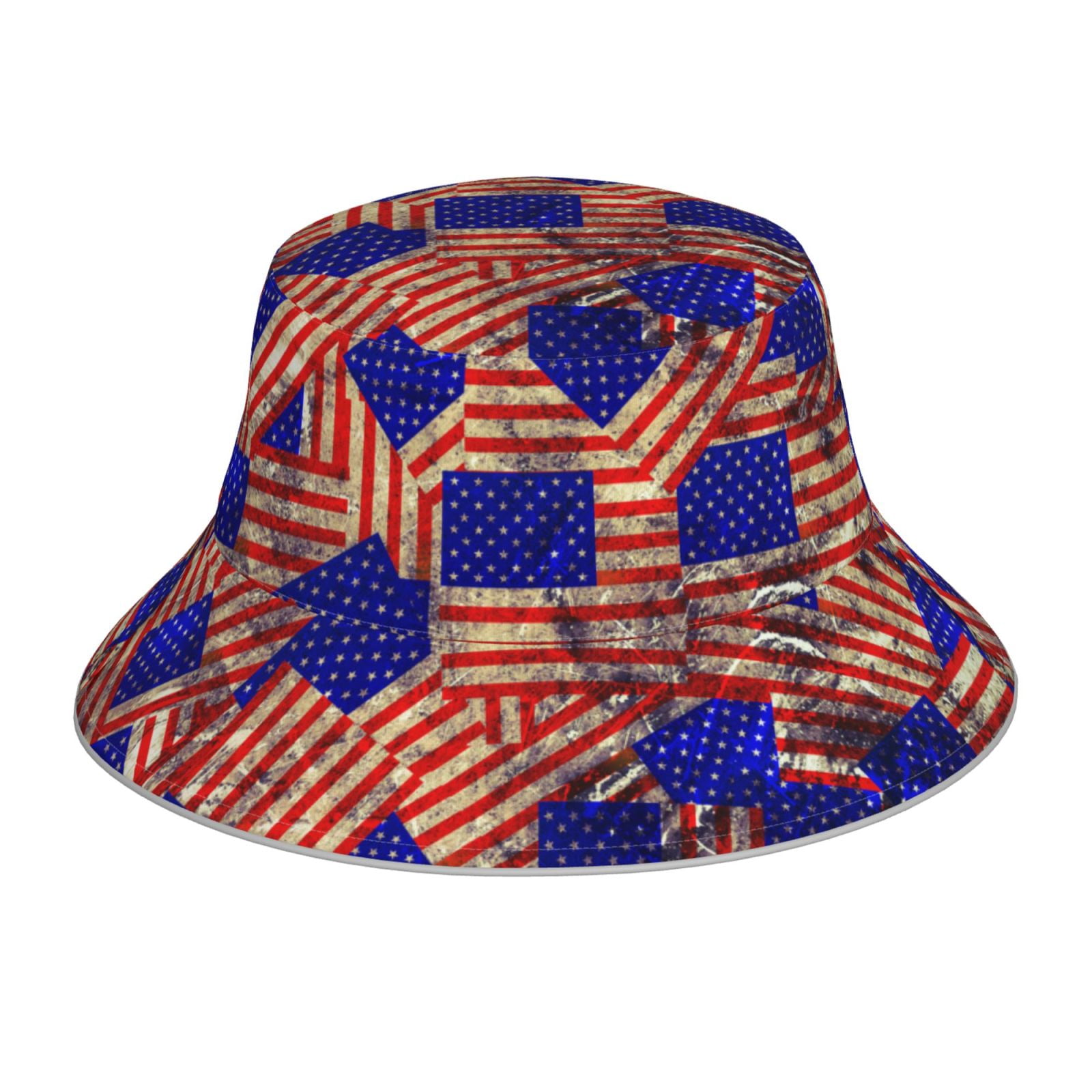 Balery Vintage USA Flag Sun Hats for Men Women Bucket Hat UPF 50 ...
