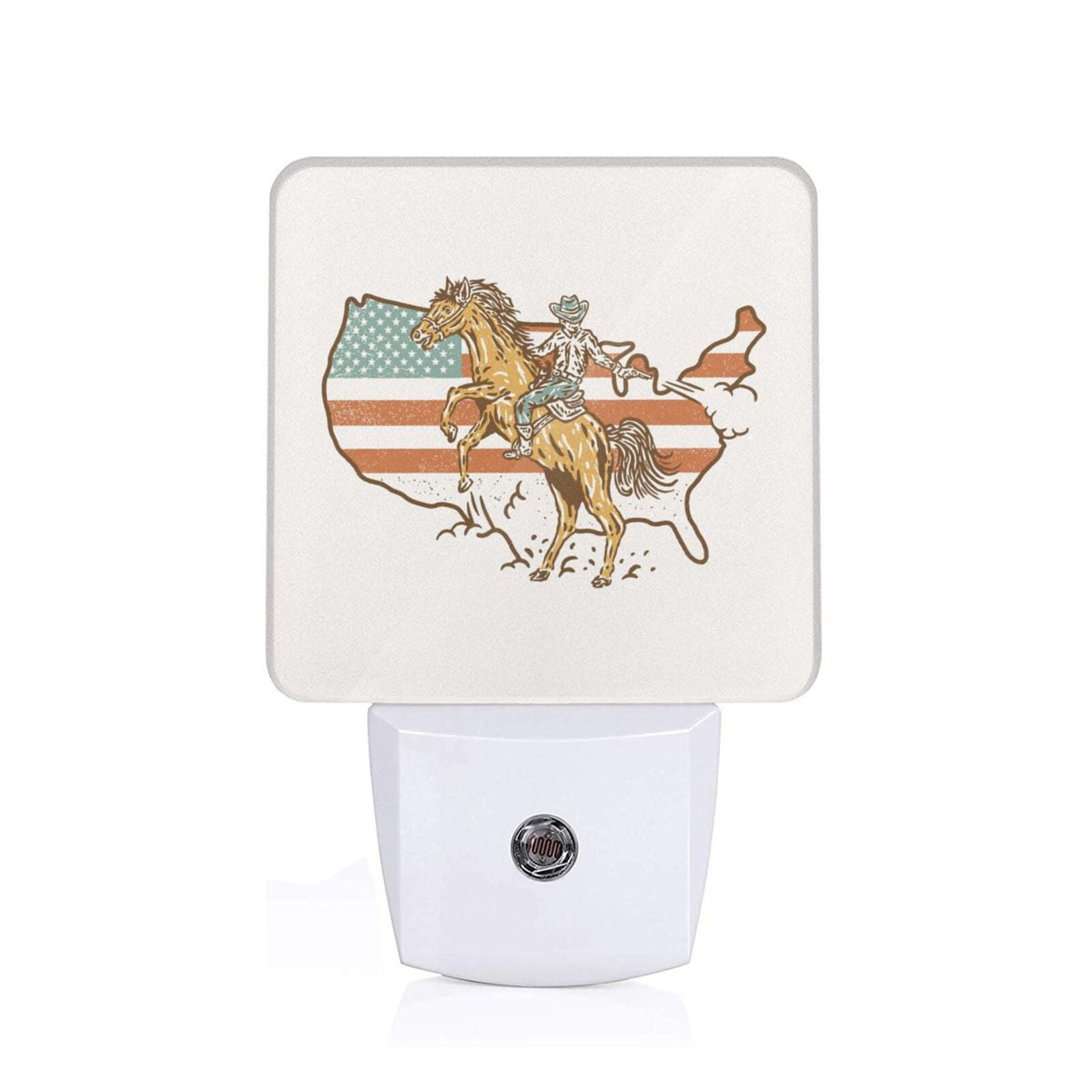 Balery Vintage Wild West Cowboy Pattern LED Night Light with Automatic ...