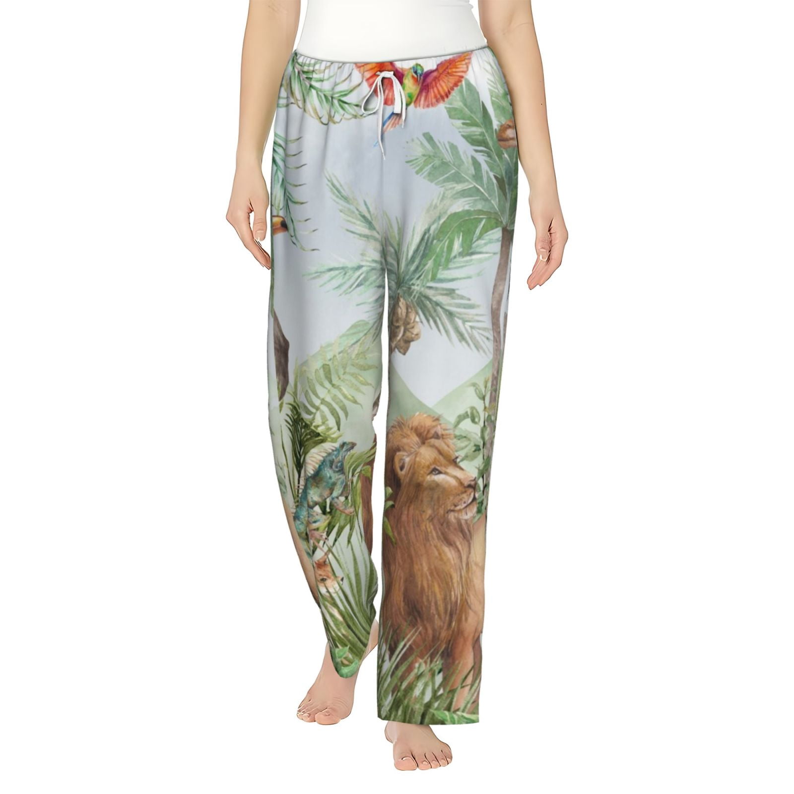 Balery Watercolor African Animals Wildlife print Women's Pajama Pants ...