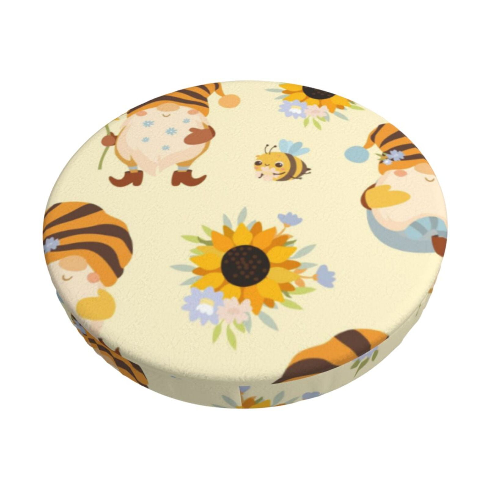 Balery Watercolor Bee Honey Honeycomb Bee Round Bar Stool Seat Covers ...
