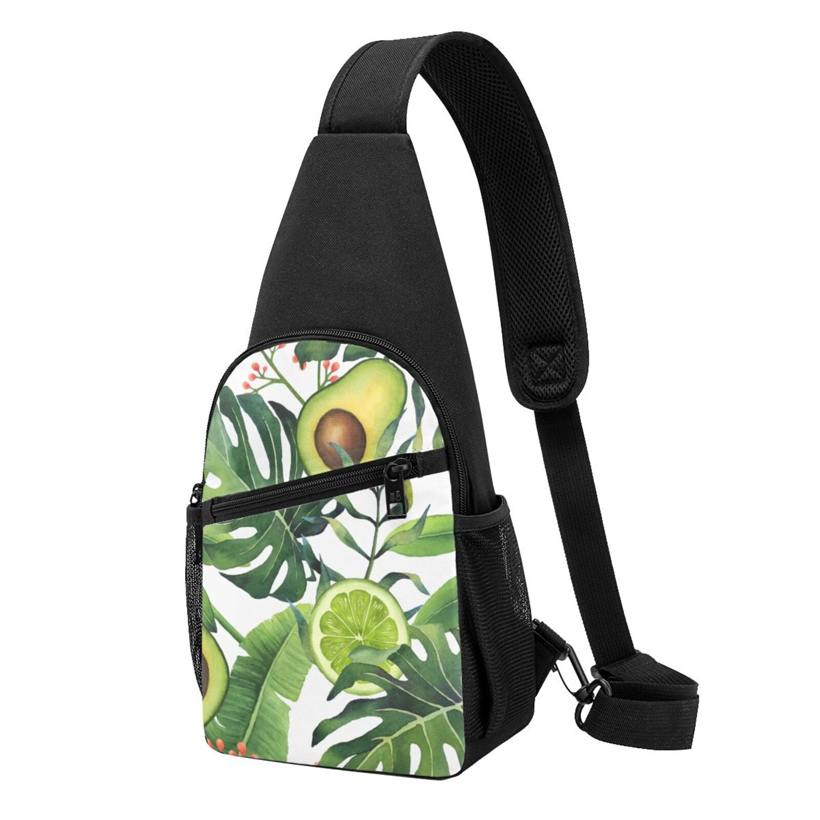 Balery Watercolor Green Tropical Chest Pack,Small Sling Bag For Women ...