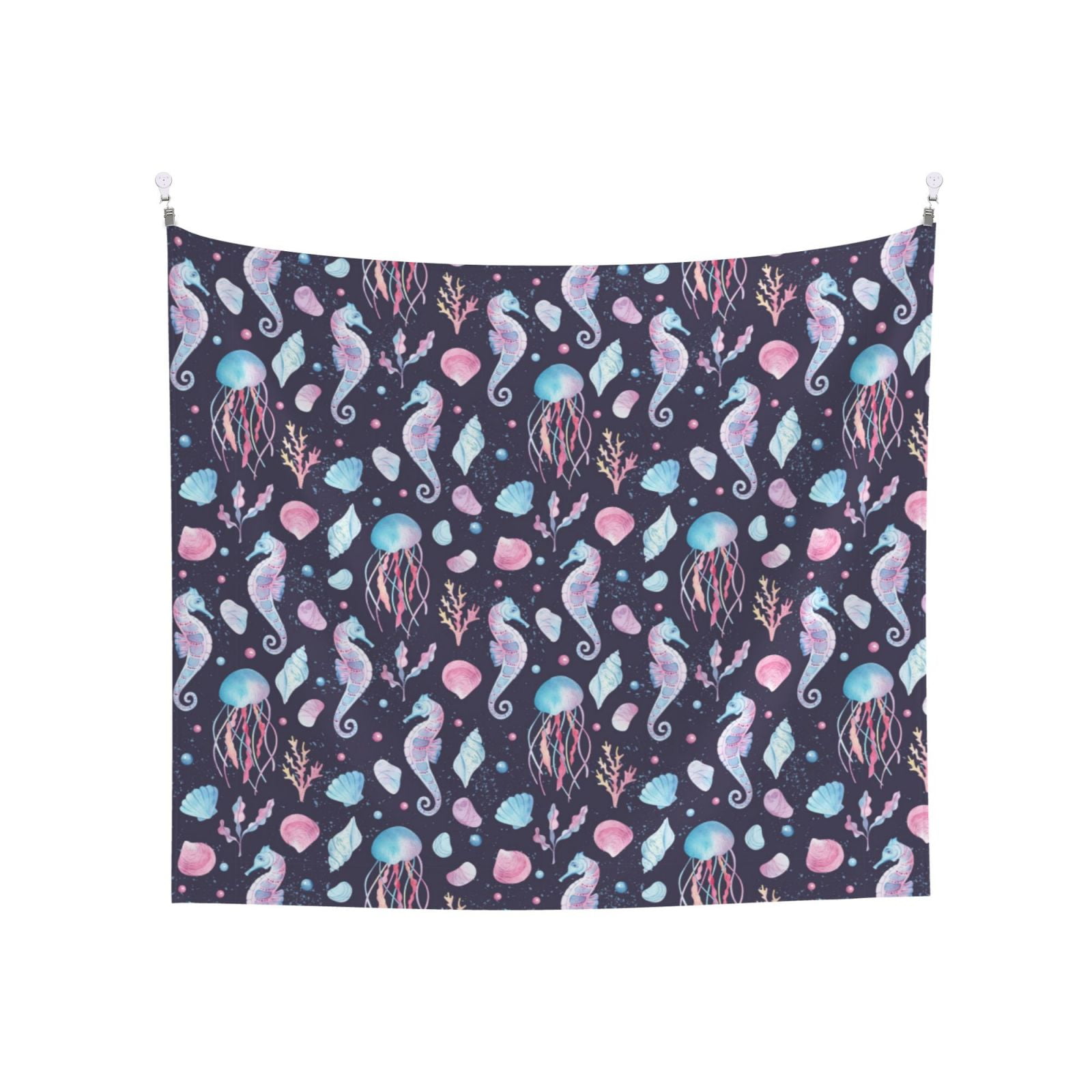 Balery Watercolor Marine Animals Pattern Tapestry 60x51 Inches - Large ...