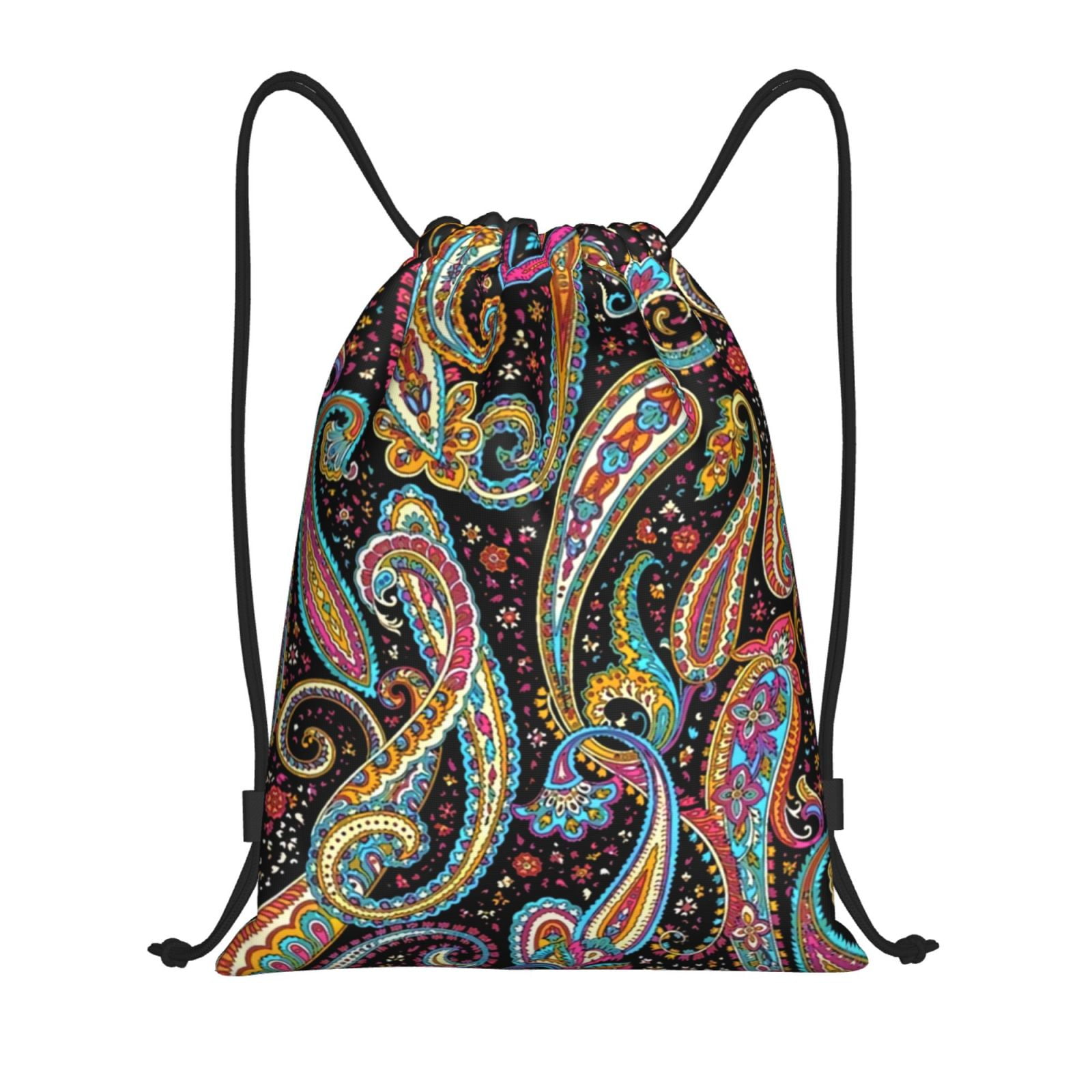 Balery Watercolor Romantic Paisley Pattern Drawstring Backpack Bag ...