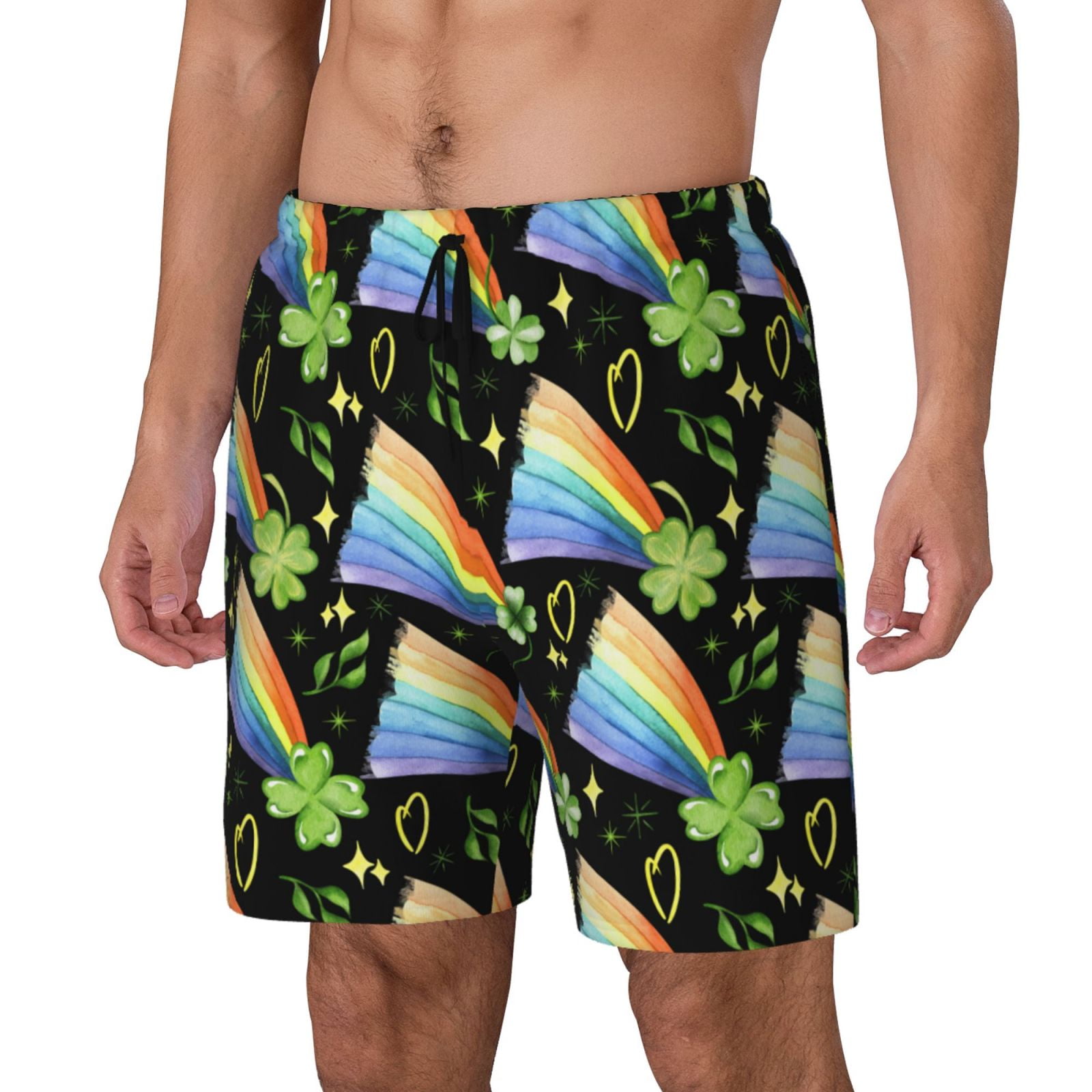 Balery Watercolor St Patrick Day Pattern Mens Swim Trunks Swim Shorts ...