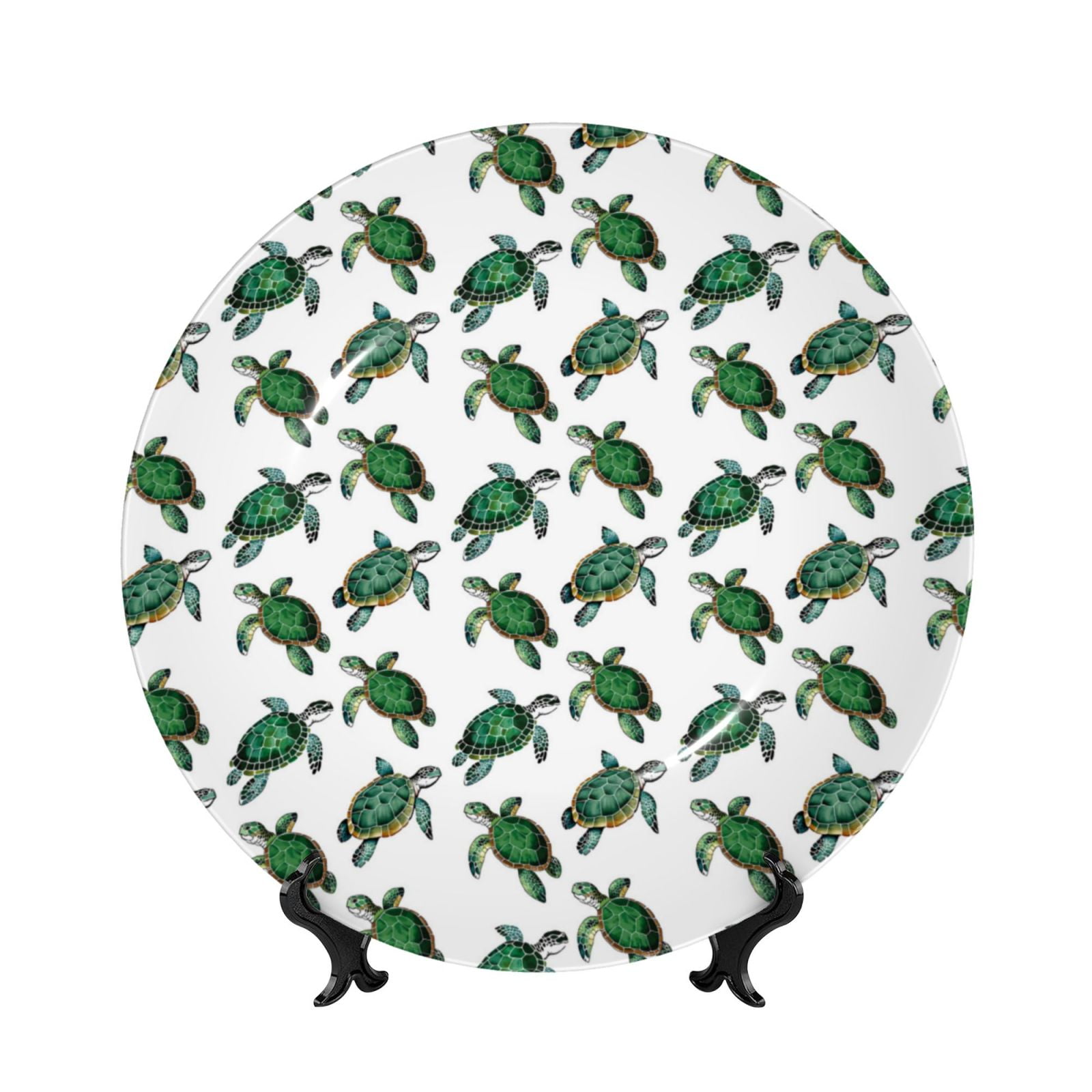 Balery Watercolor Turtle Print Bone China Decorative Plate Ceramic ...