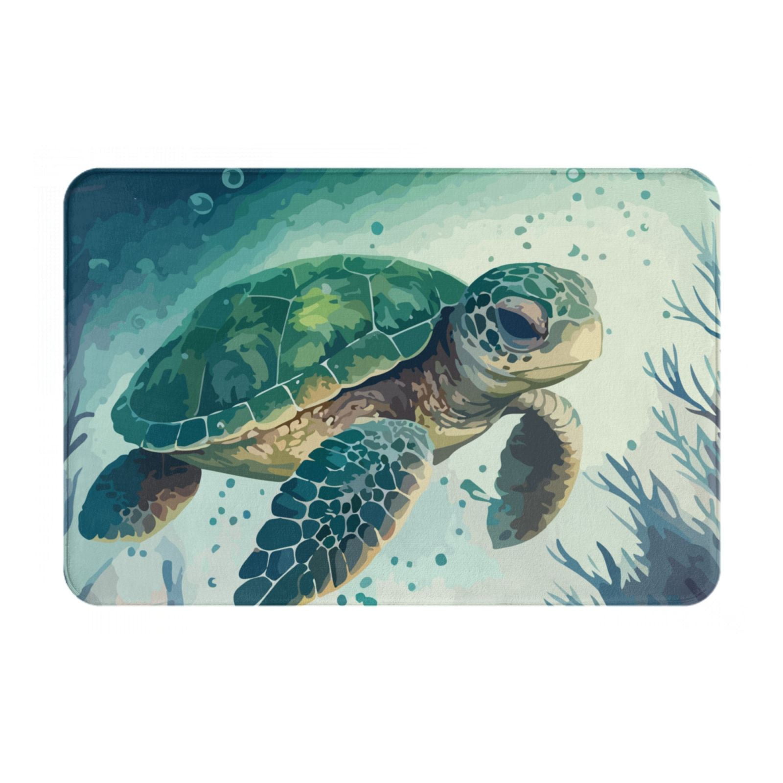 Balery Watercolor Turtle5 Doormat, Durable Flannel Fabric, Waterproof ...