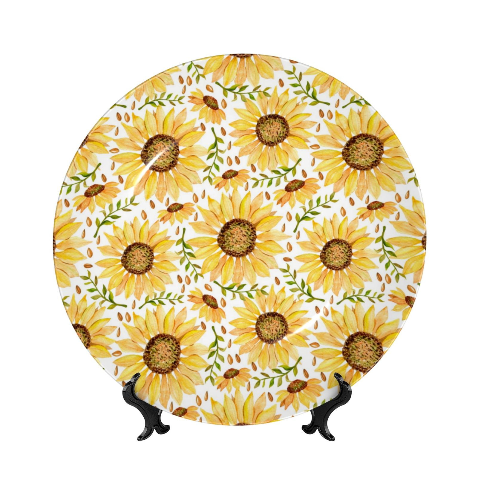 Balery Watercolor With Sunflowers Print Bone China Decorative Plate ...