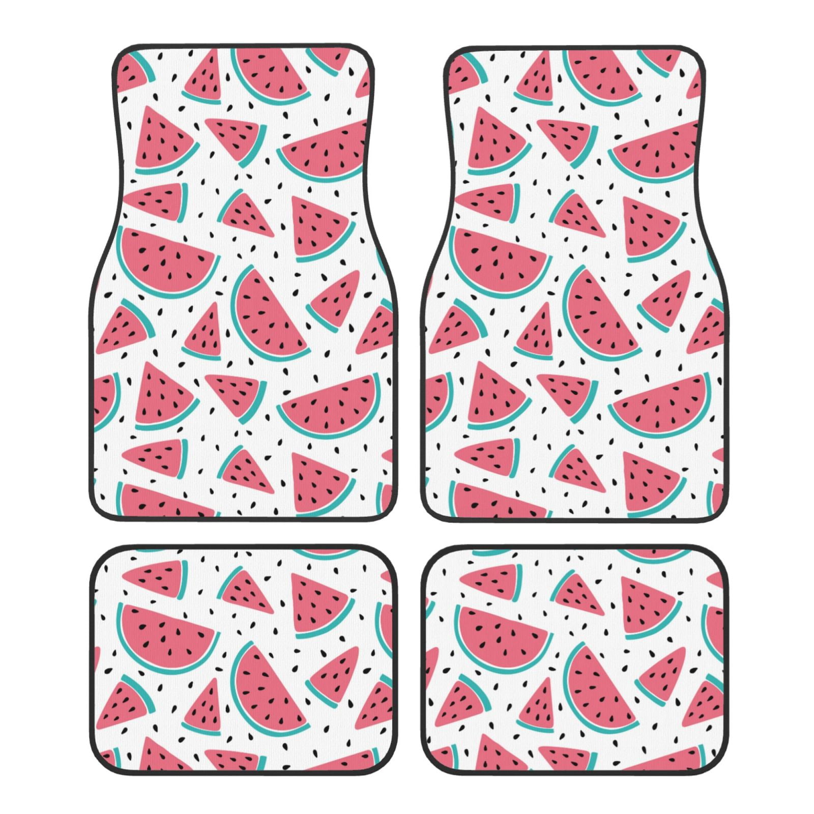 Balery Watermelon Pattern 4-Piece Floor Mats, Heavy-Duty Rubber Liners ...