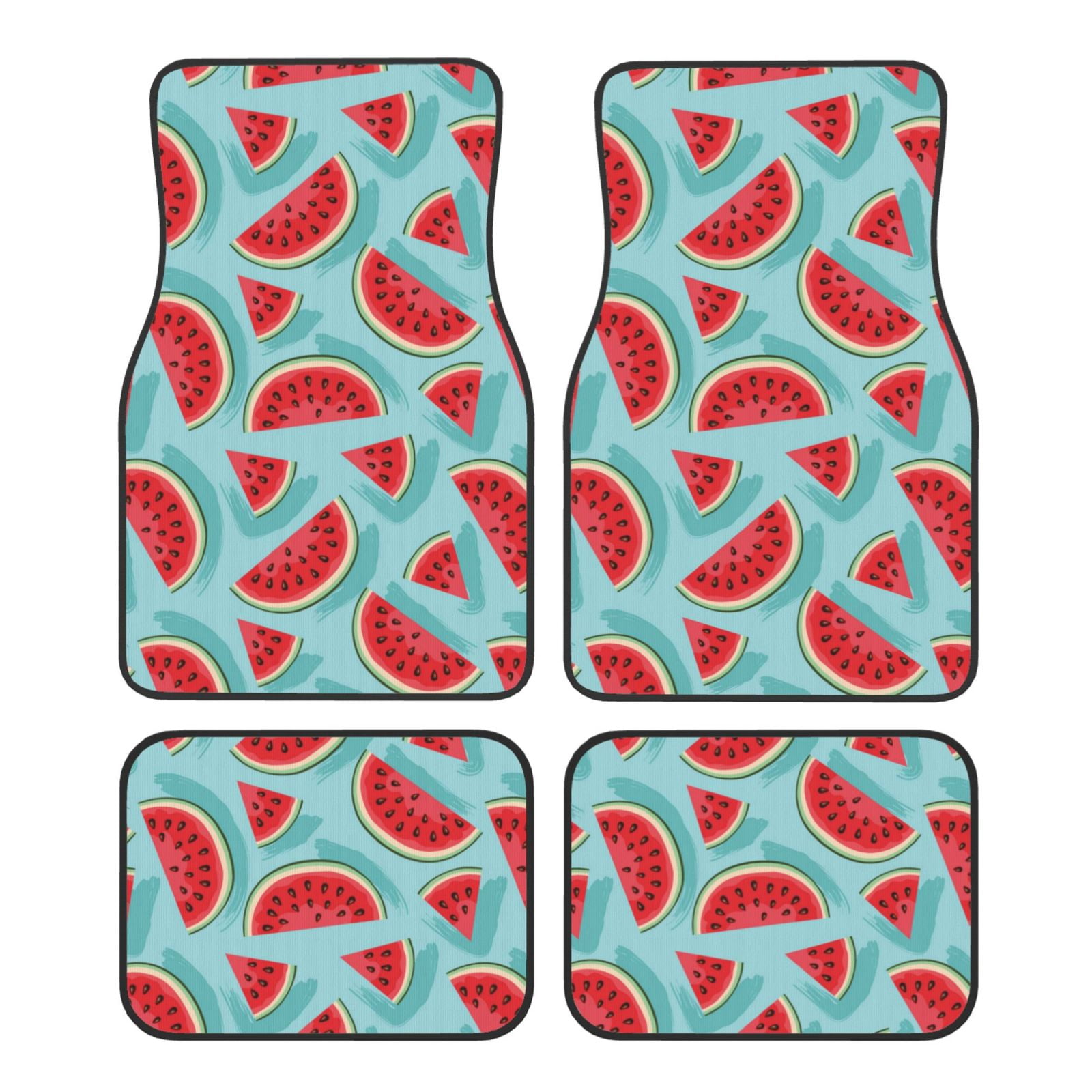 Balery Watermelon Pattern 4-Piece Floor Mats, Heavy-Duty Rubber Liners ...