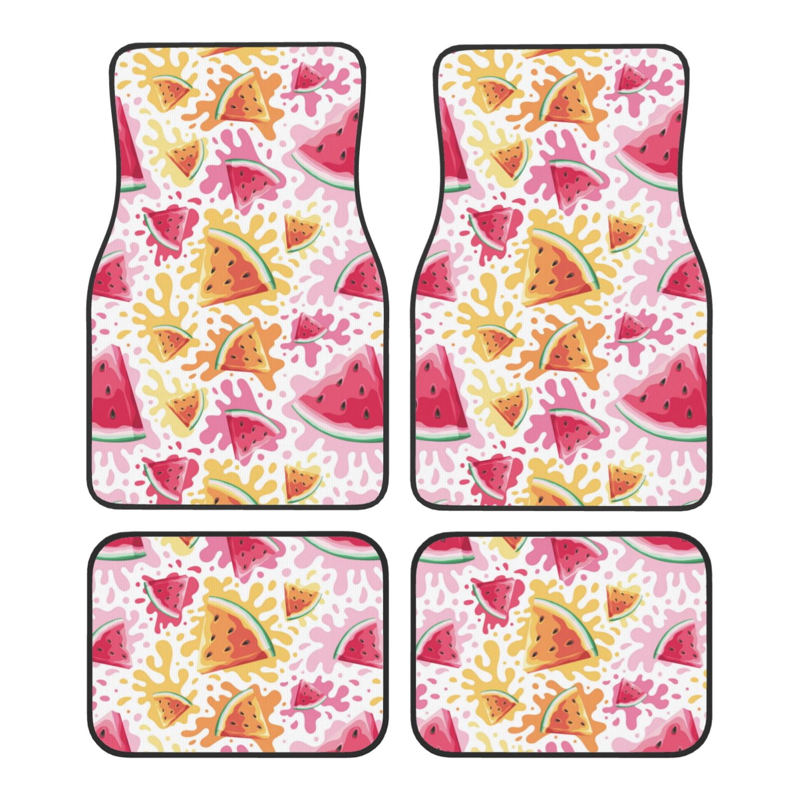Balery Watermelon Pattern 4-Piece Floor Mats, Heavy-Duty Rubber Liners ...