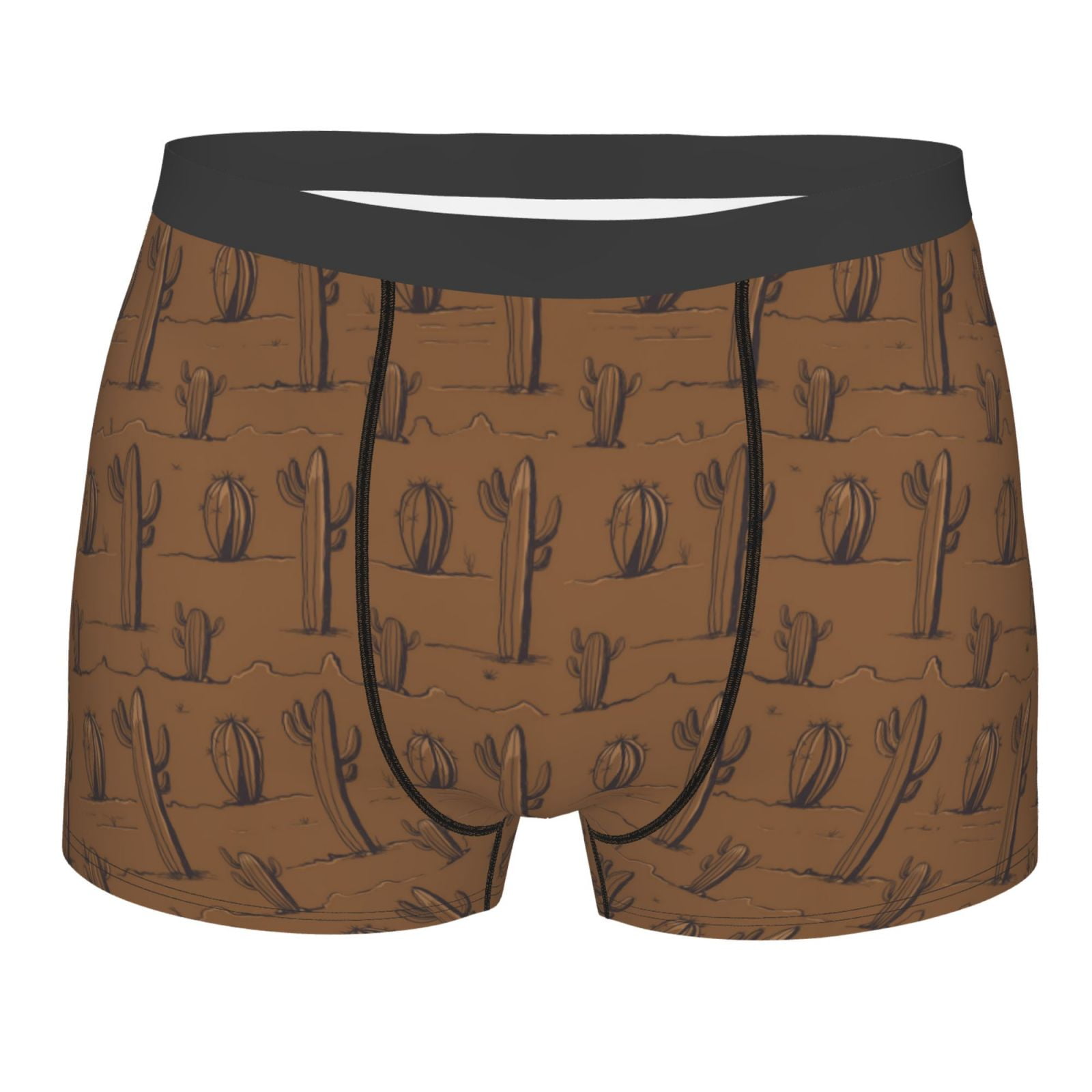 Balery Western Cactus Men's Boxer Briefs, Soft and Breathable Cotton ...