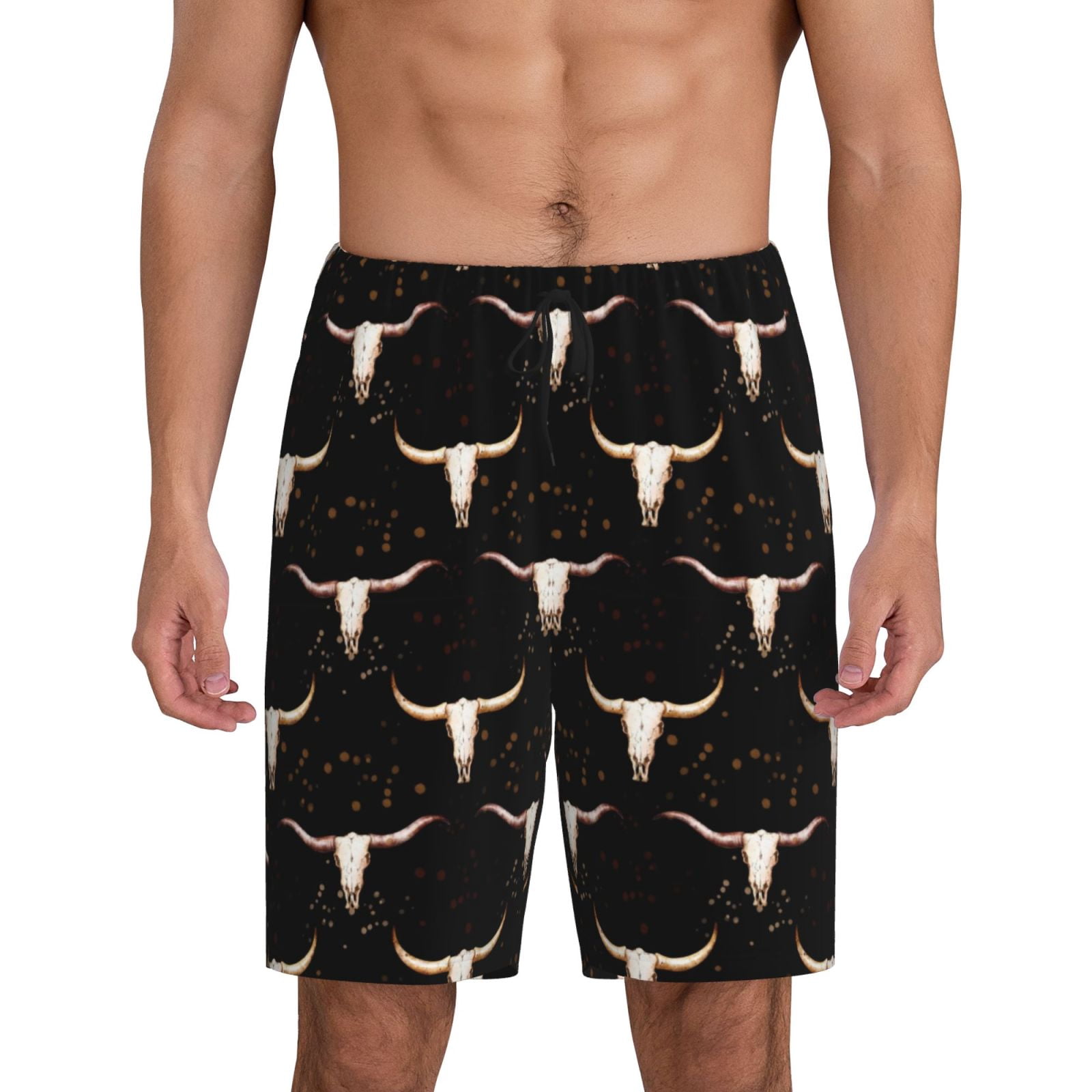 Balery Western Cowboy Men's Cotton Knit Pajama Shorts Waistband ...