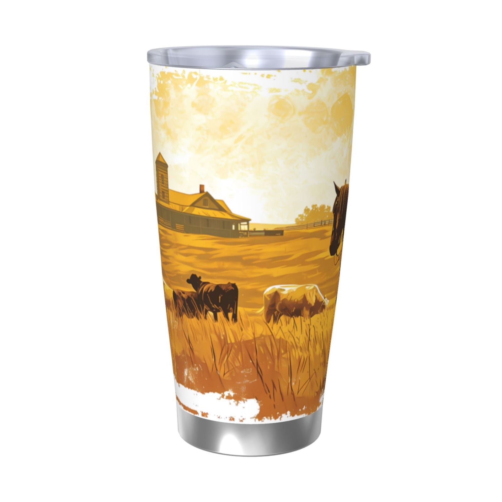 Balery Western Cowboy Ranch Pattern 20oz Insulated Car Cup with Dual ...