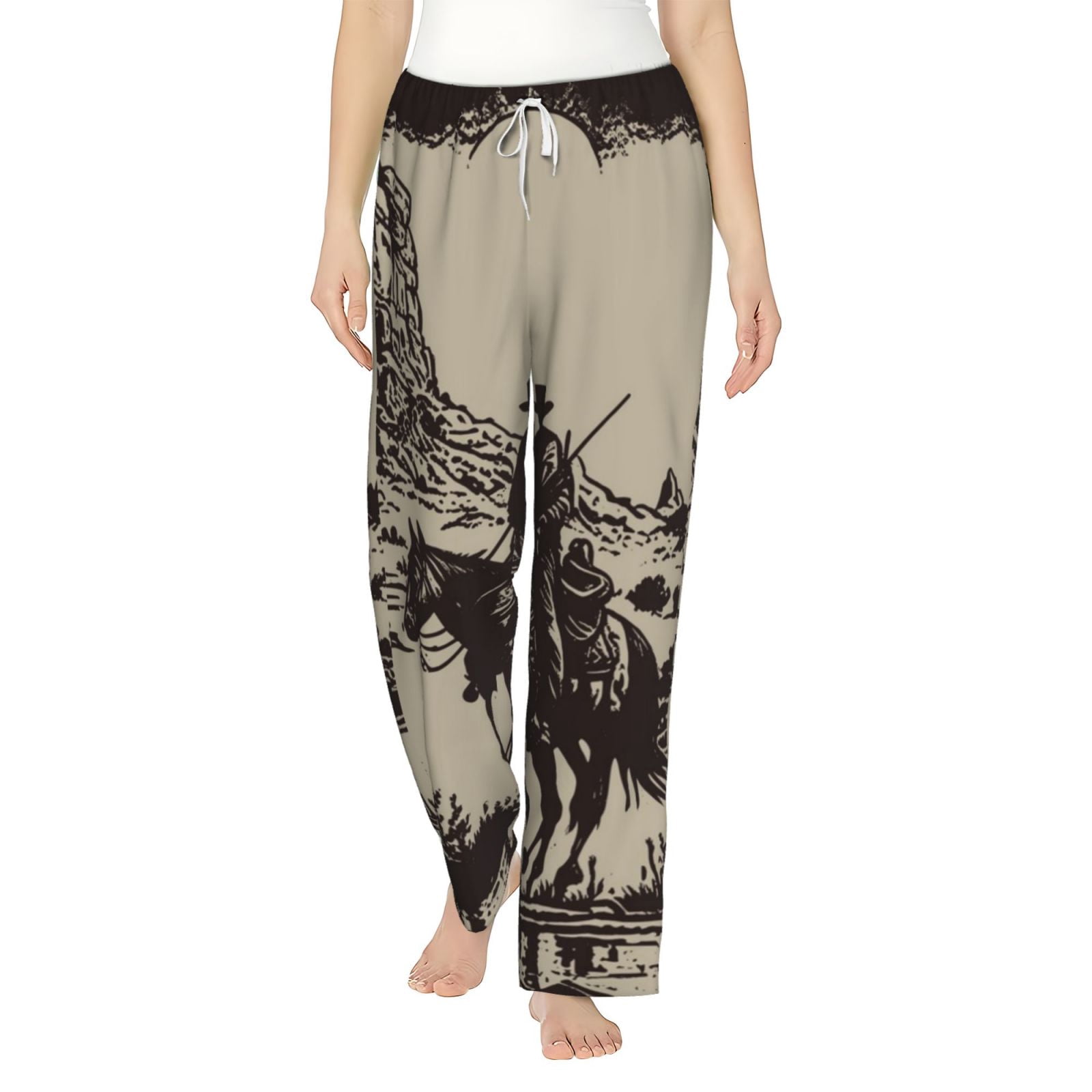 Balery Western Desert Cowboy print Women's Pajama Pants,Ultra ...