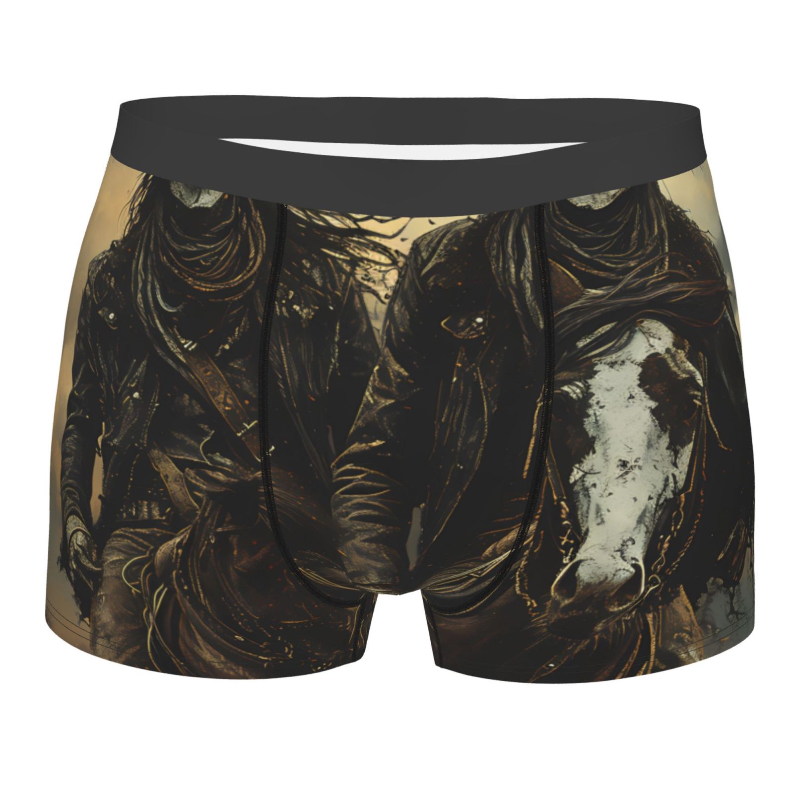 Balery Western Desert Skull Cowboy Men's Boxer Briefs, Soft and ...