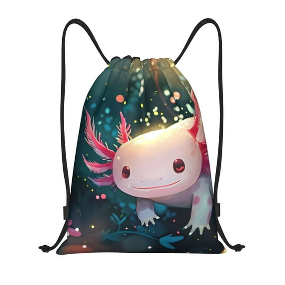 Balery Whimsical Axolotl Fantasy Pattern Drawstring Backpack Bag Sport ...