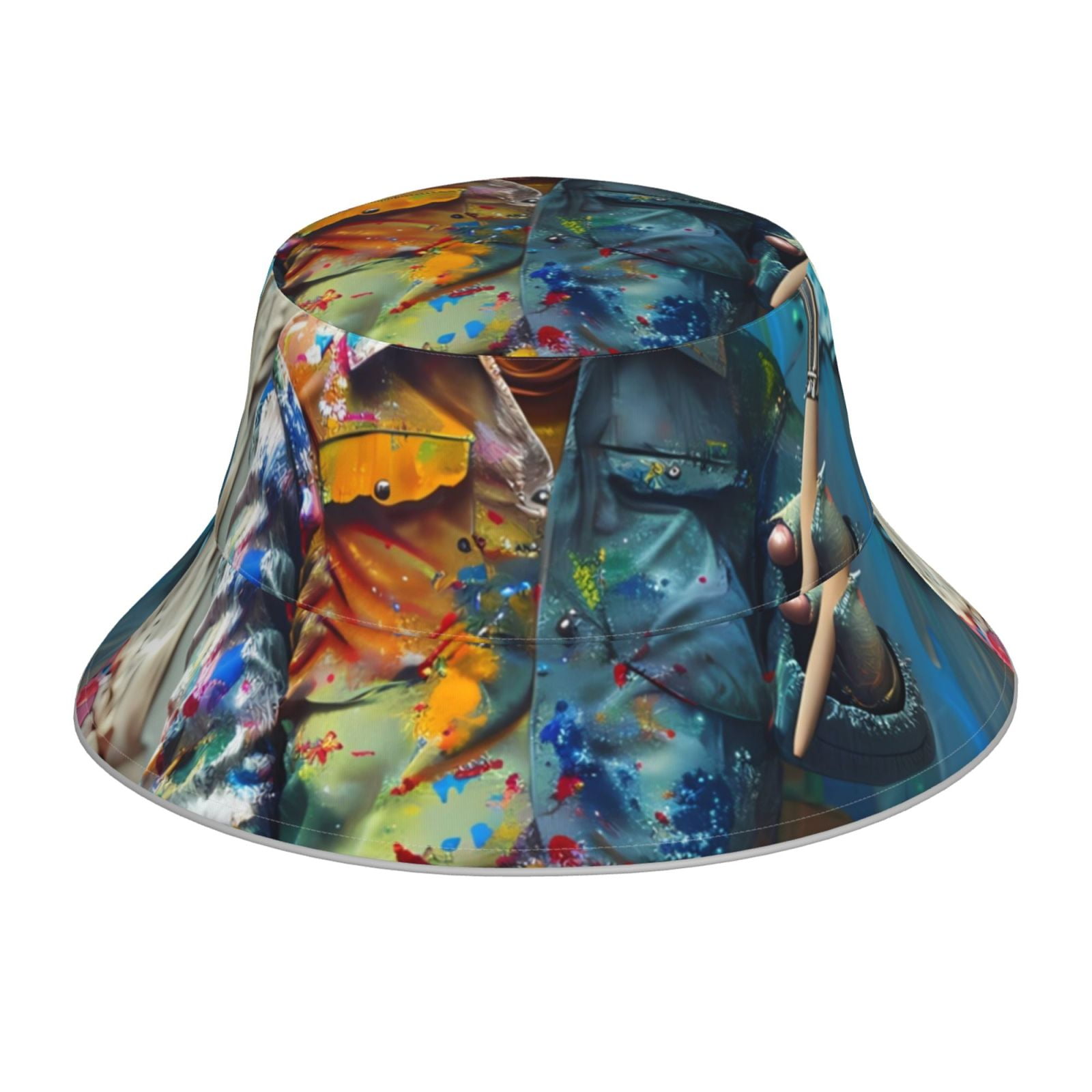 Balery Whimsical Goat Artist Sun Hats for Men Women Bucket Hat UPF 50 ...
