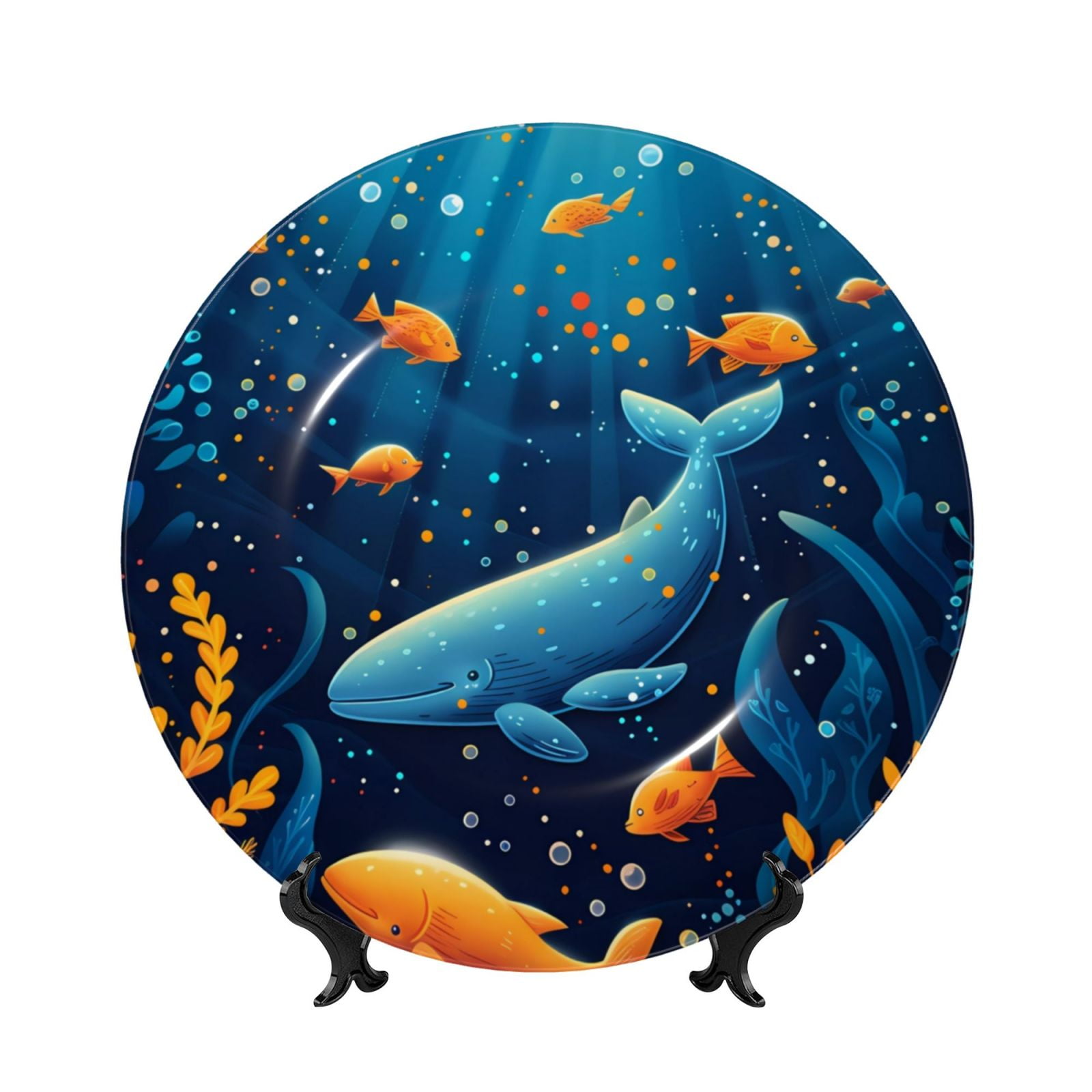 Balery Whimsical Underwater Fantasy Print Bone China Decorative Plate ...