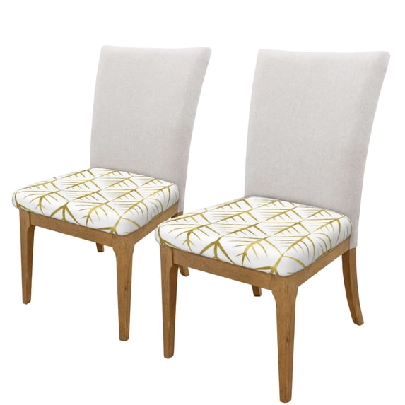 Balery White And Gold Geometry Stretch Couch Cushion Covers, Individual ...