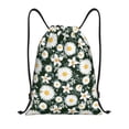 Balery White Daisies and Bee Pattern Drawstring Backpack Bag Sport Gym ...
