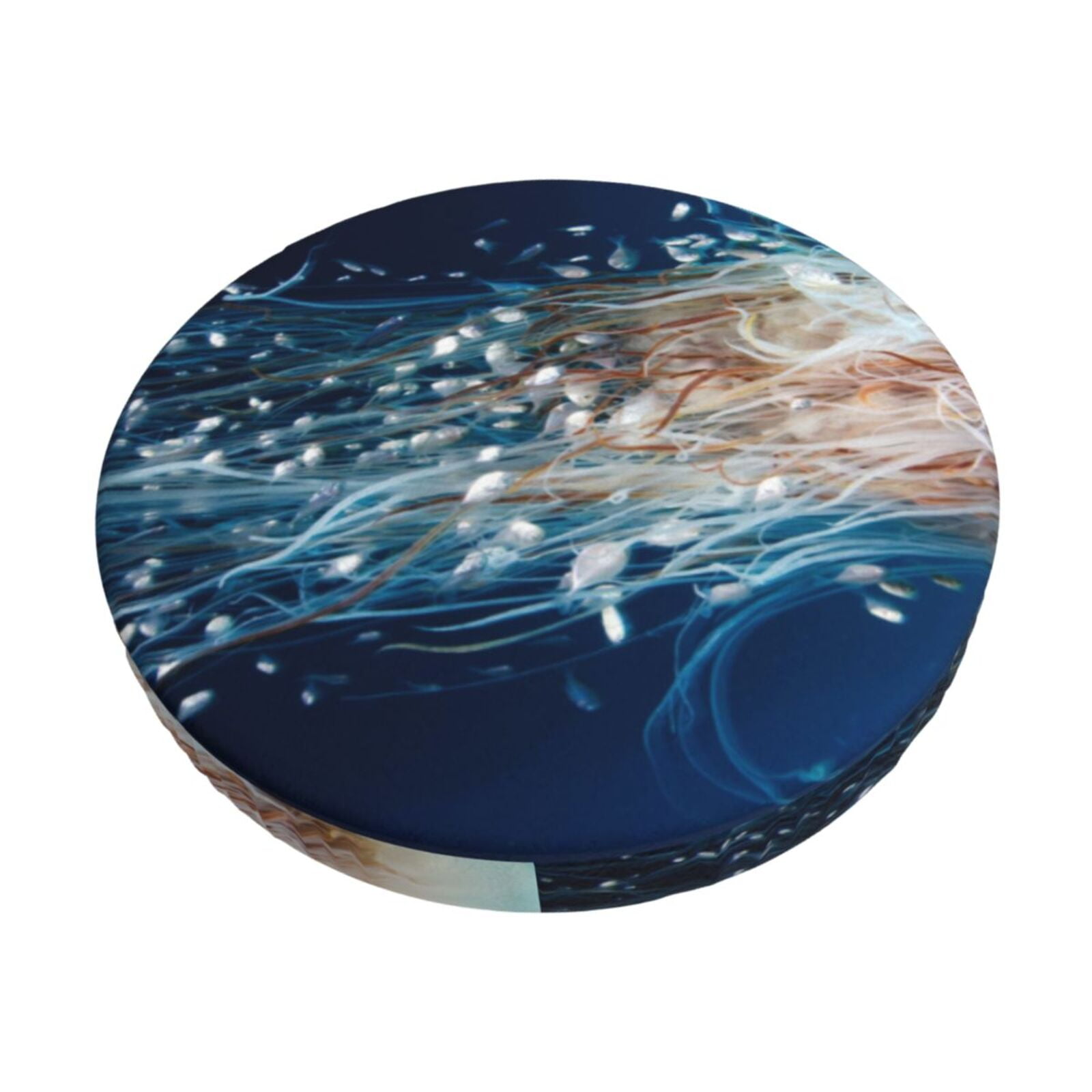 Balery White Jellyfish Dansing In The Ocean Velvet Round Bar Chair ...