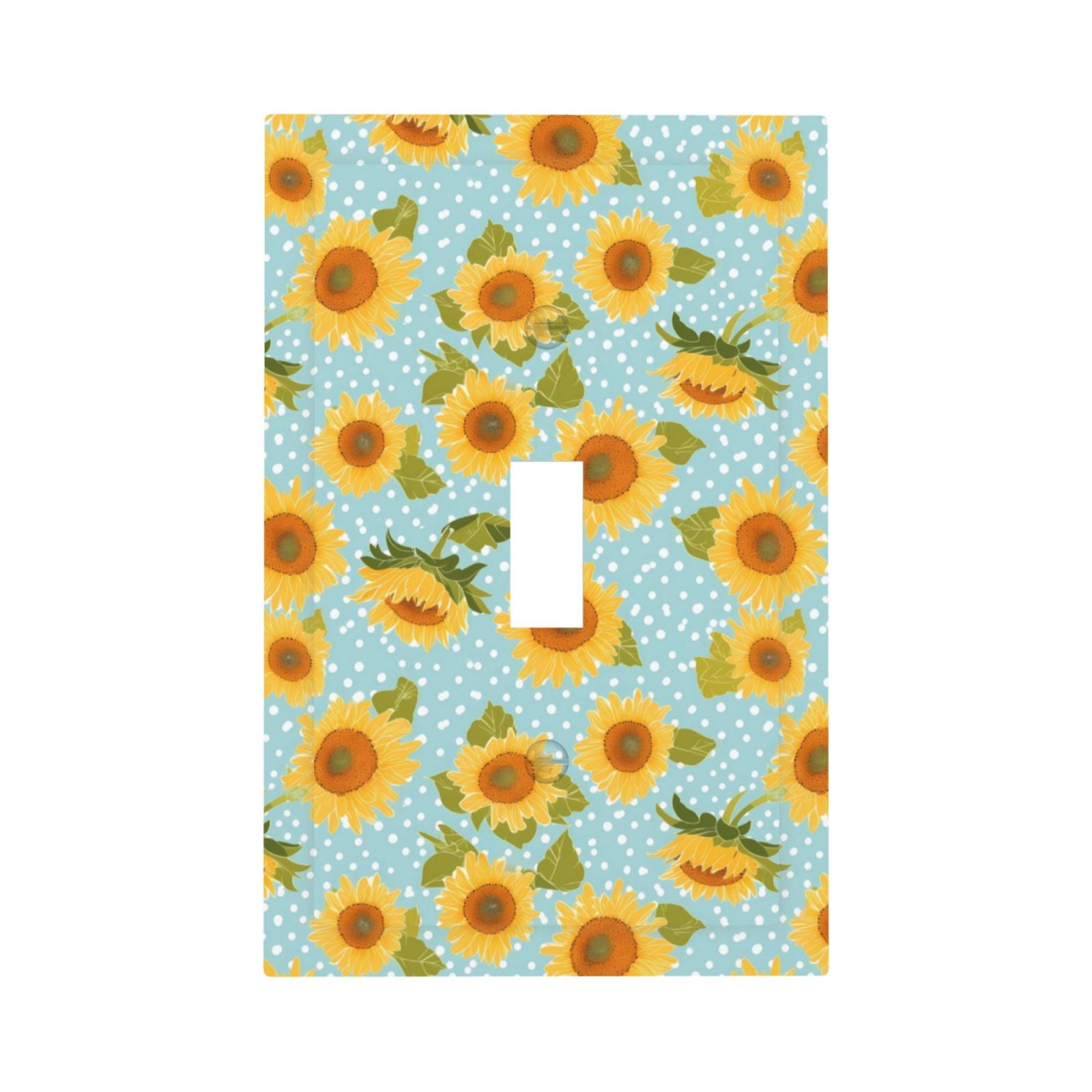 Balery White Polka Dot Sunflower A for Duplex Wall Plates Kit ...