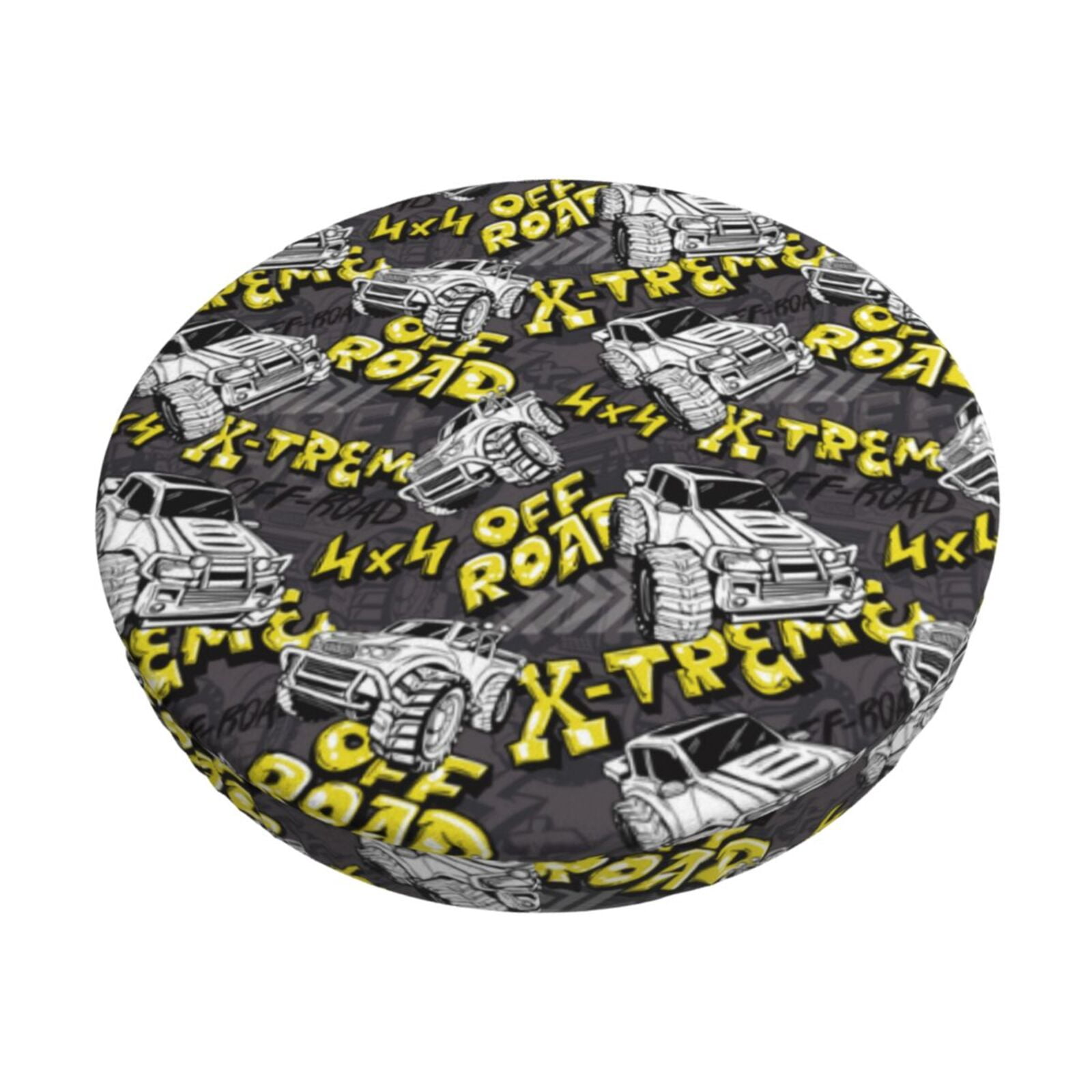 Balery White Retro Off-Road Vehicle Round Bar Stool Seat Covers Velvet ...