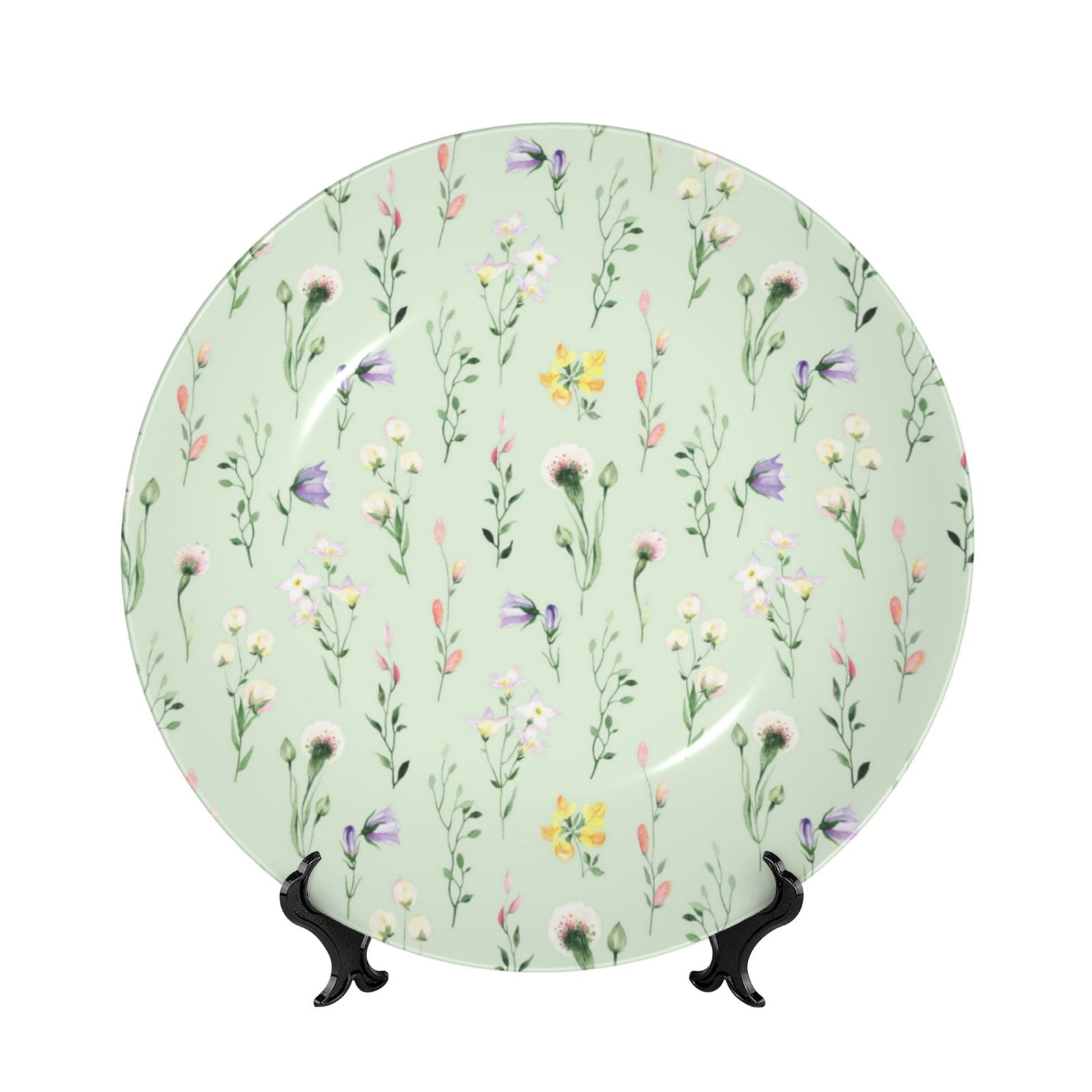 Balery Wildflower Watercolor 5 Print Bone China Decorative Plate ...