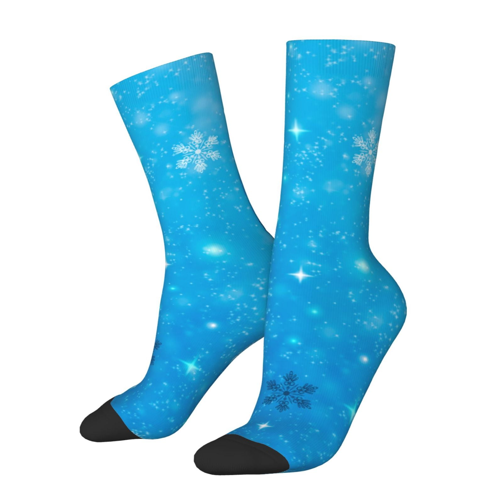 Balery Winter With Snowflakes Pattern Crew Socks Unisex– Soft ...