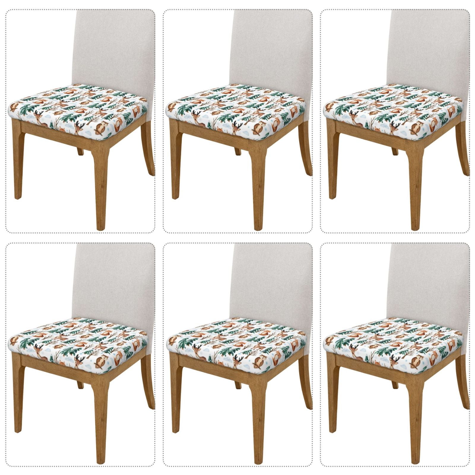 Balery Winter Woodland Friends Stretch Couch Cushion Covers, Individual ...