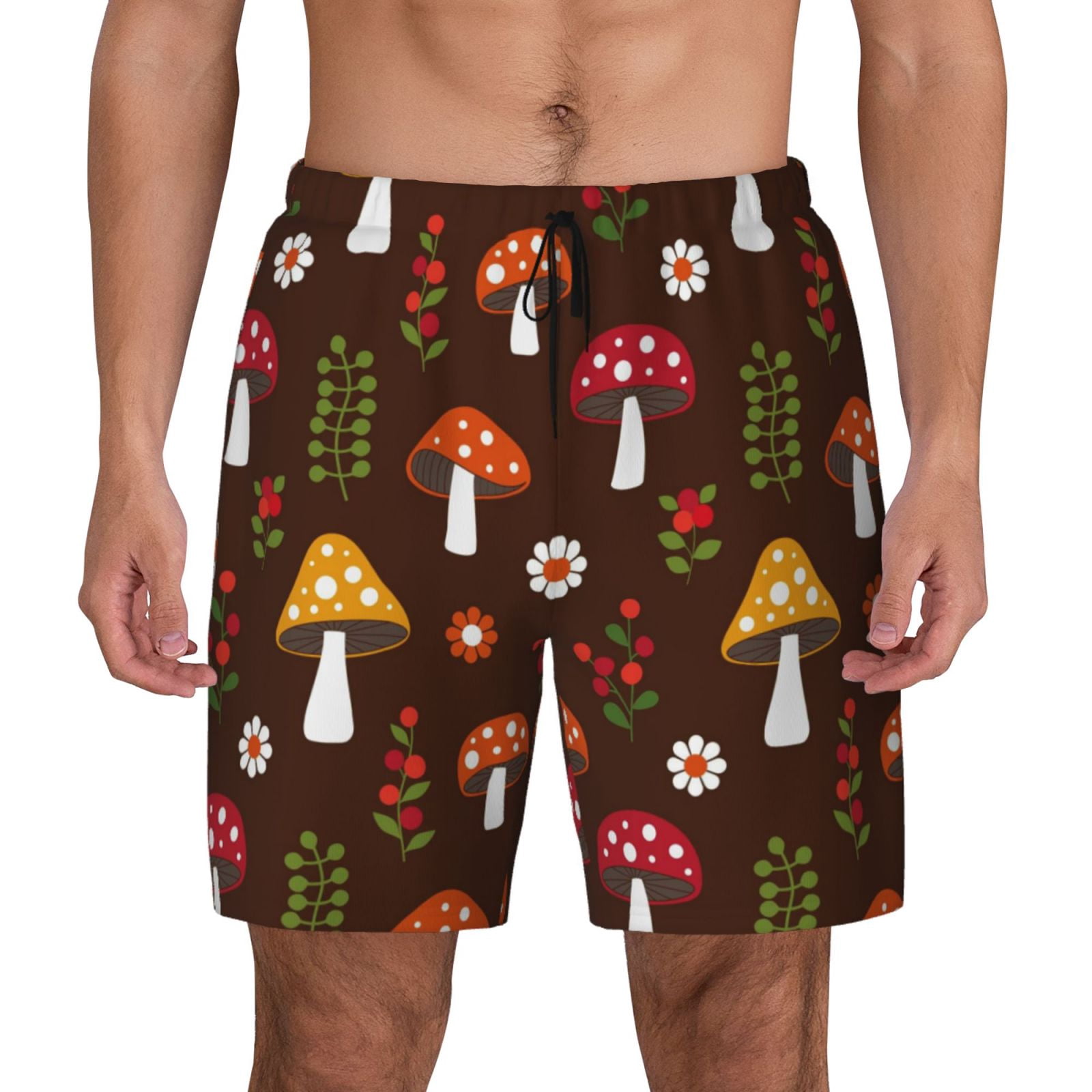 Balery Woodland Mushroom Mens Swim Trunks Swim Shorts for Men Quick Dry ...