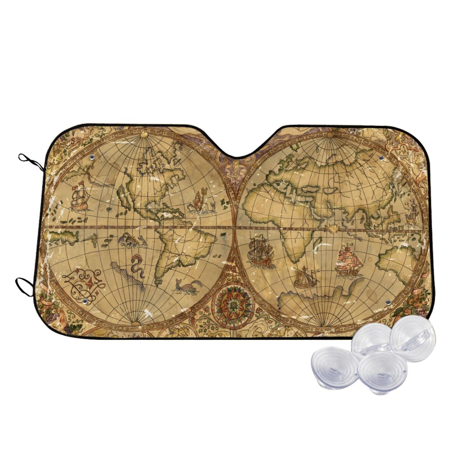 Balery World Map1 Print Car Windshield Sun Shade,Windshield Sunshade ...