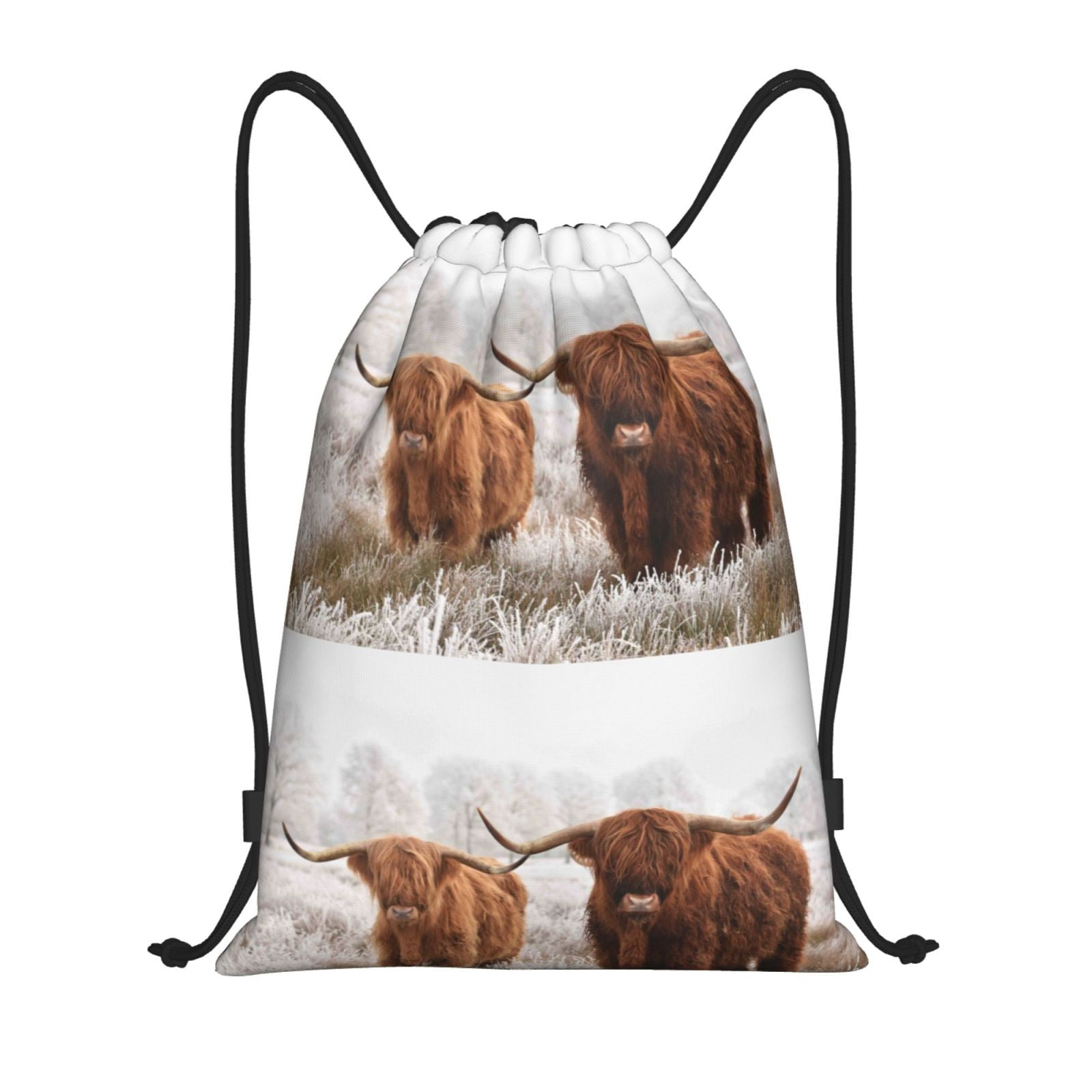 Balery Yak Pattern Drawstring Backpack Bag Sport Gym Sackpack Cinch ...