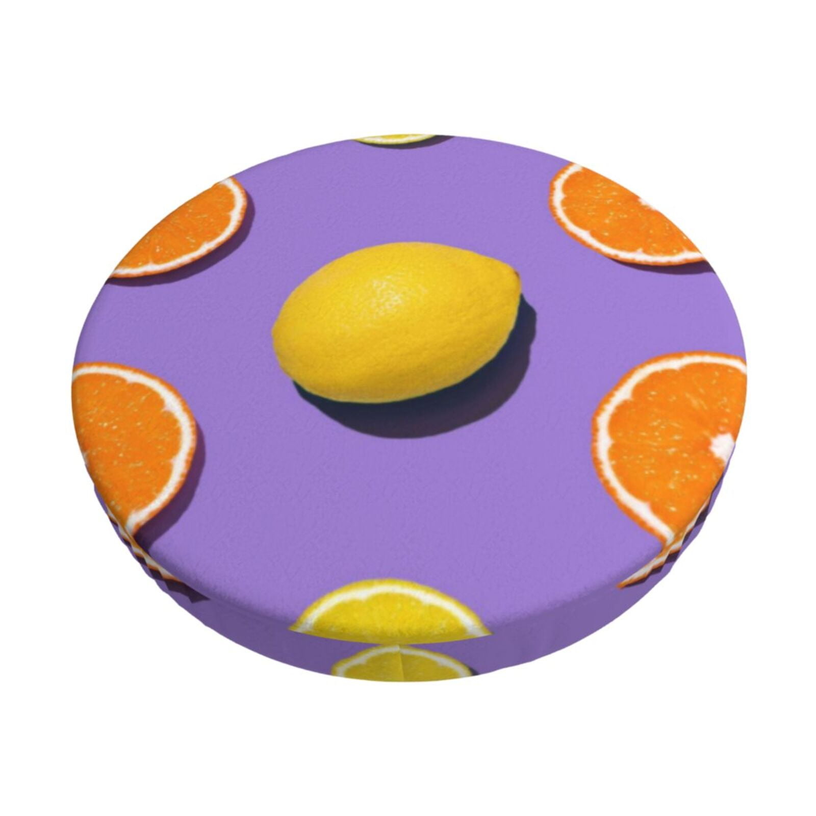 Balery Yellow Lemon And Orange Round Bar Stool Seat Covers Velvet ...