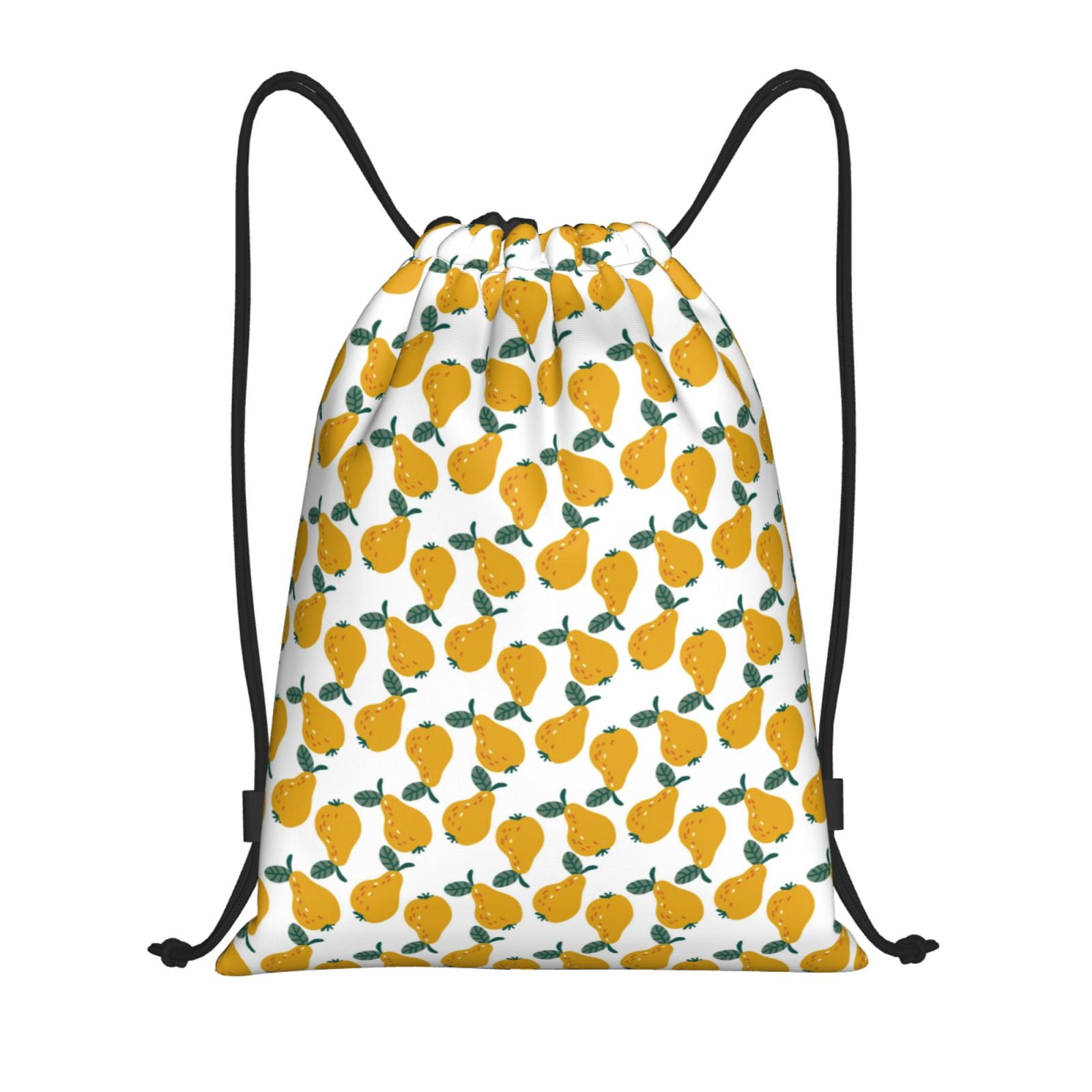 Balery Yellow Pears Pattern Drawstring Backpack Bag Sport Gym Sackpack ...